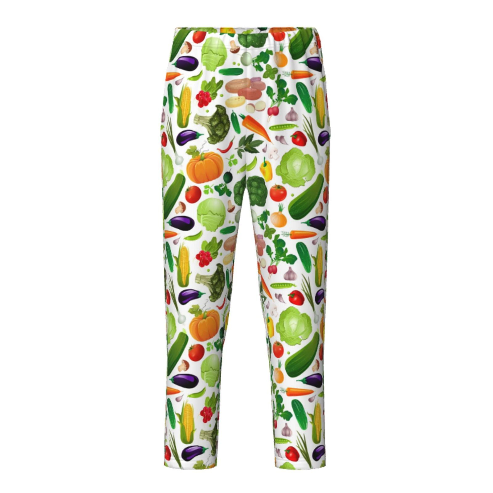 Jgfou Vegetables2 Print Teen Pajama Pants, Soft Long Sleep Bottoms with ...