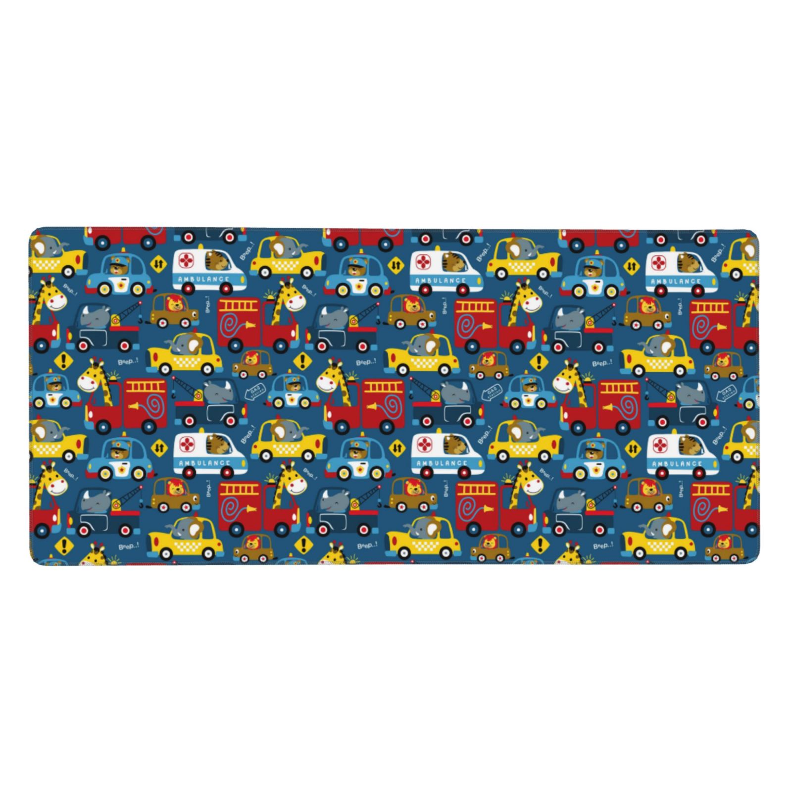 Jgfou Vehicles Cartoon with Funny Drivers,Animal Drivers Pattern 16x35 ...