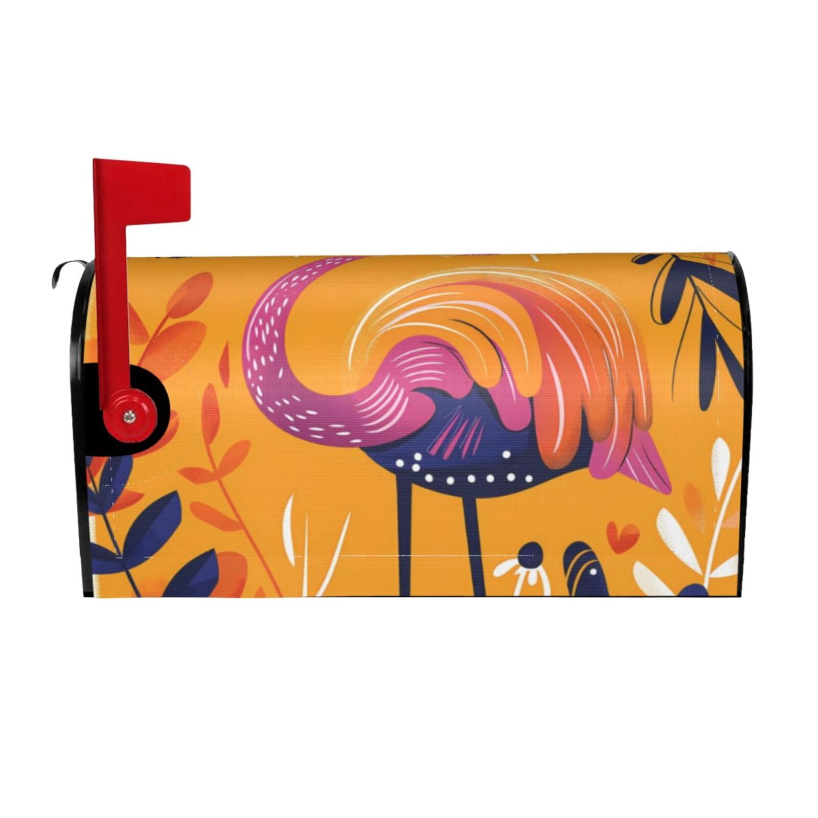 Jgfou Vibrant Flamingo Illustration Mailbox Covers Magnetic 21x18 in ...