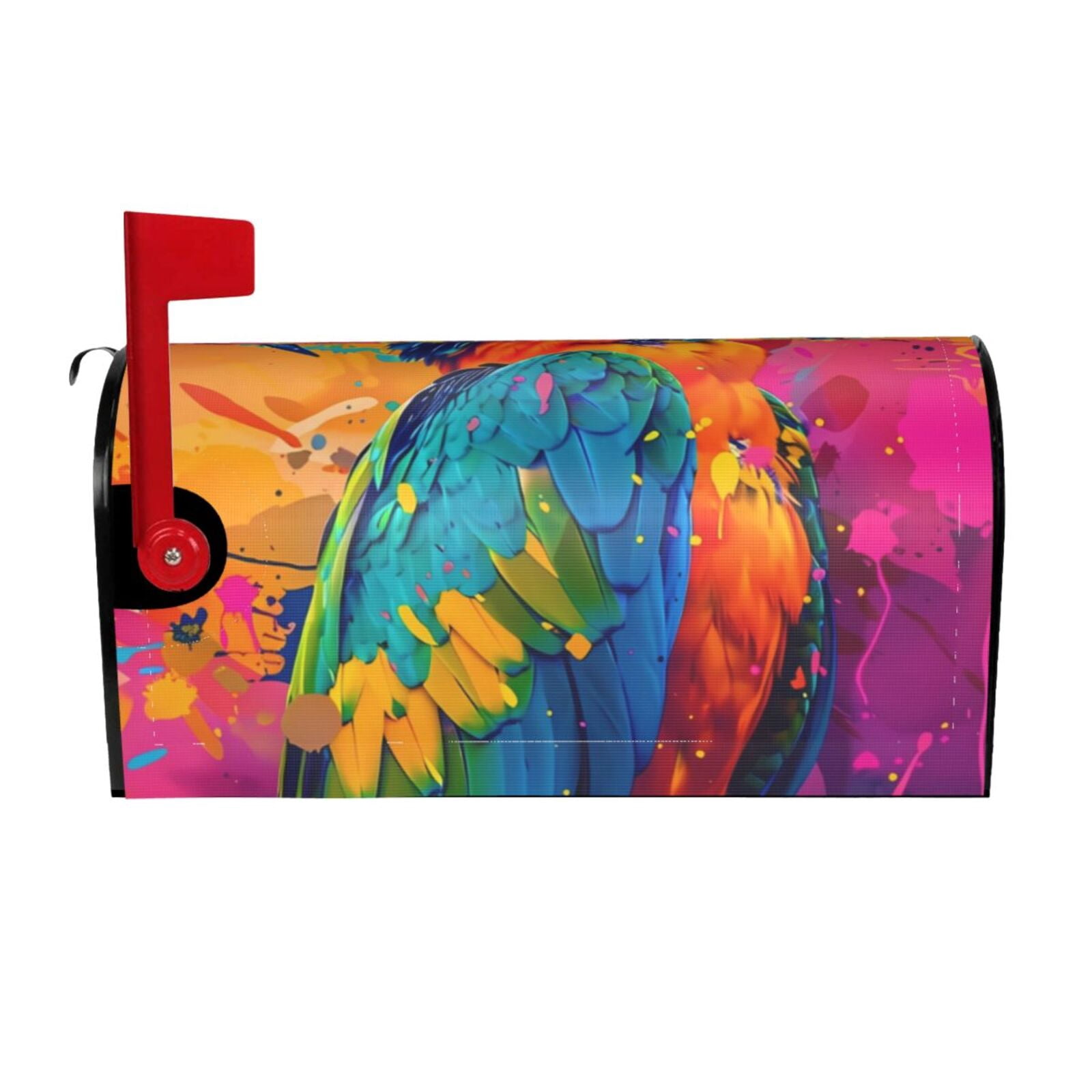 Jgfou Vibrant Parrot Splash Art Mailbox Covers Magnetic 25.5x21 in ...