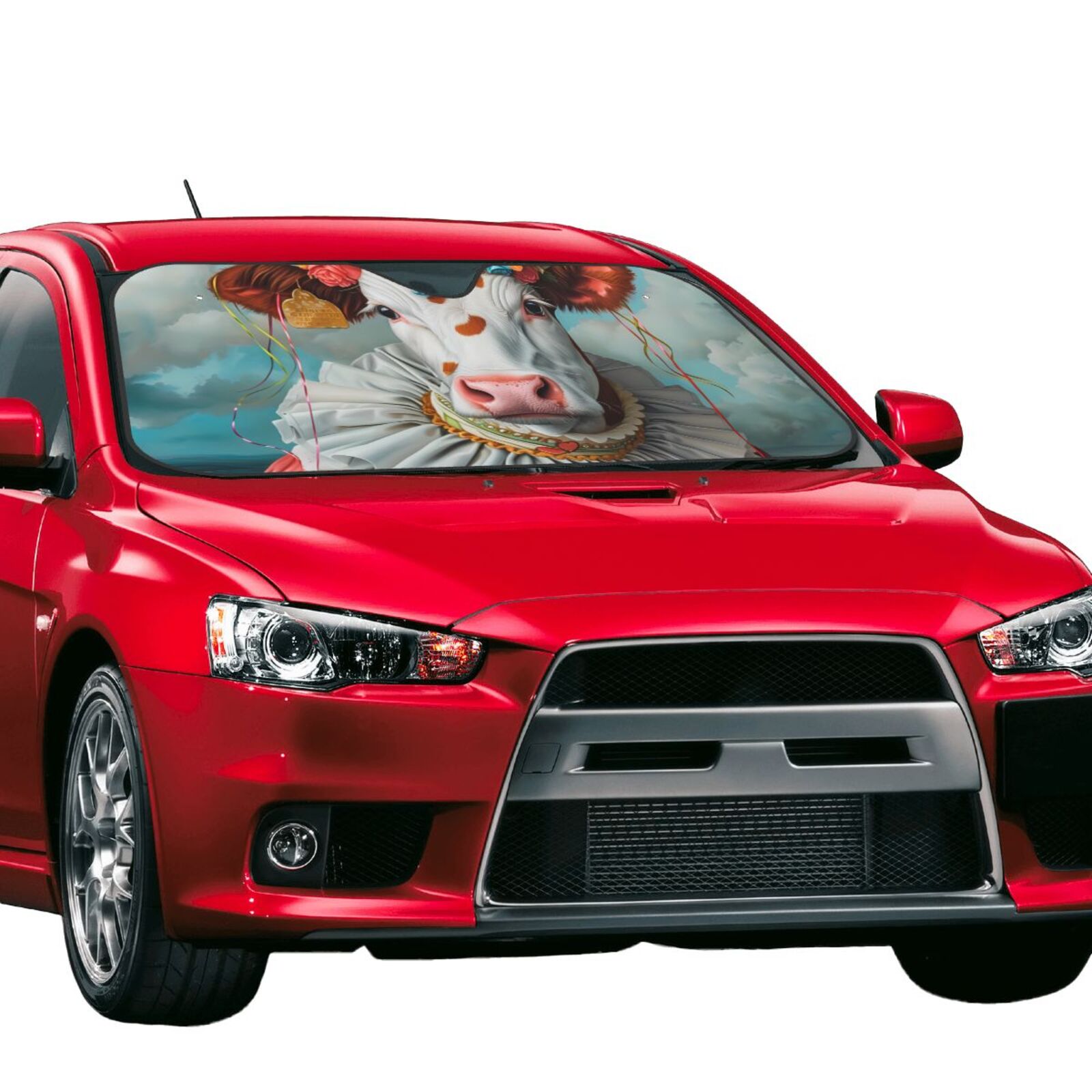 Jgfou Vintage Colorful Floral Cow Pattern Windshield Sun Shade,Car ...