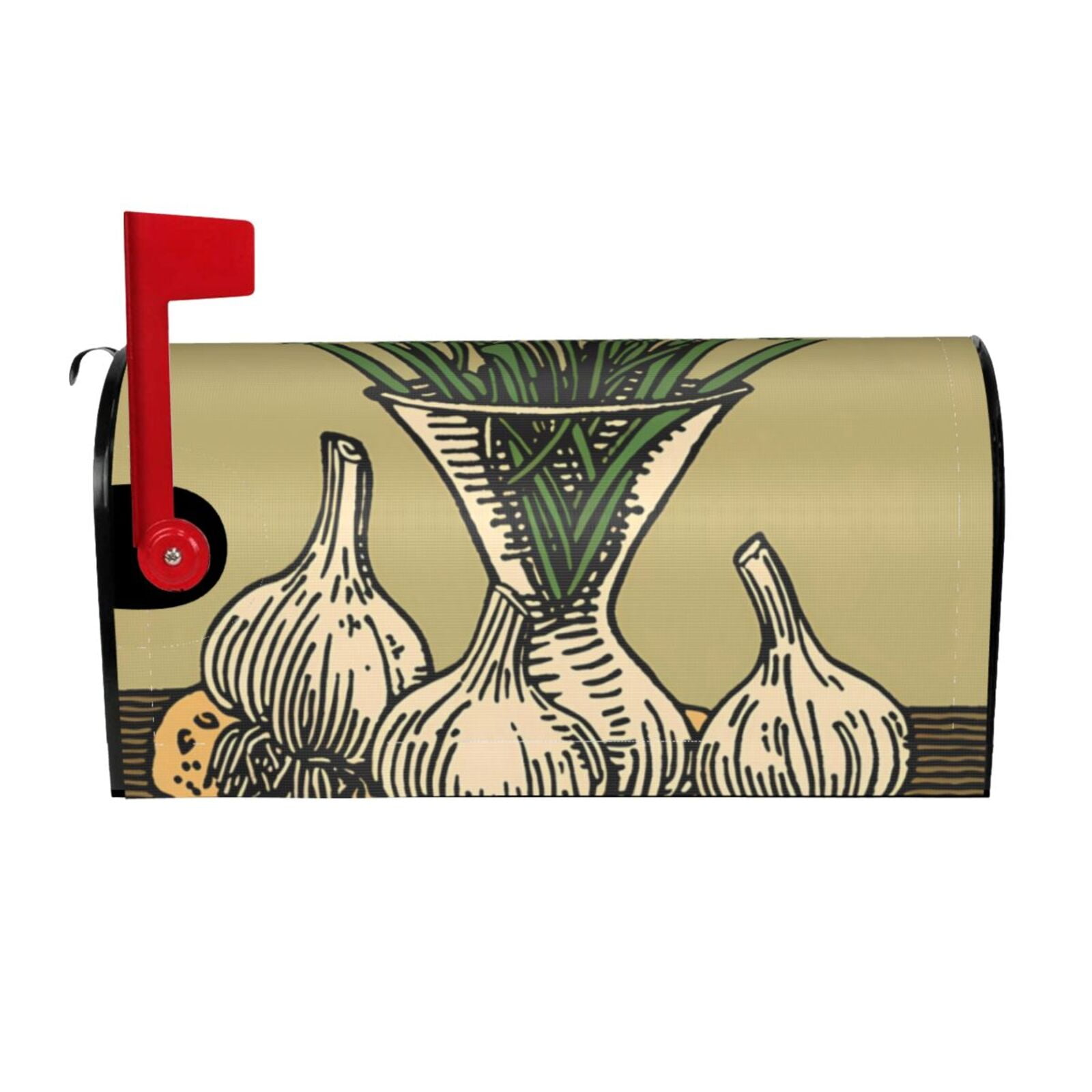 Jgfou Vintage Garlic Bread Illustration Mailbox Covers Magnetic 21x18 ...