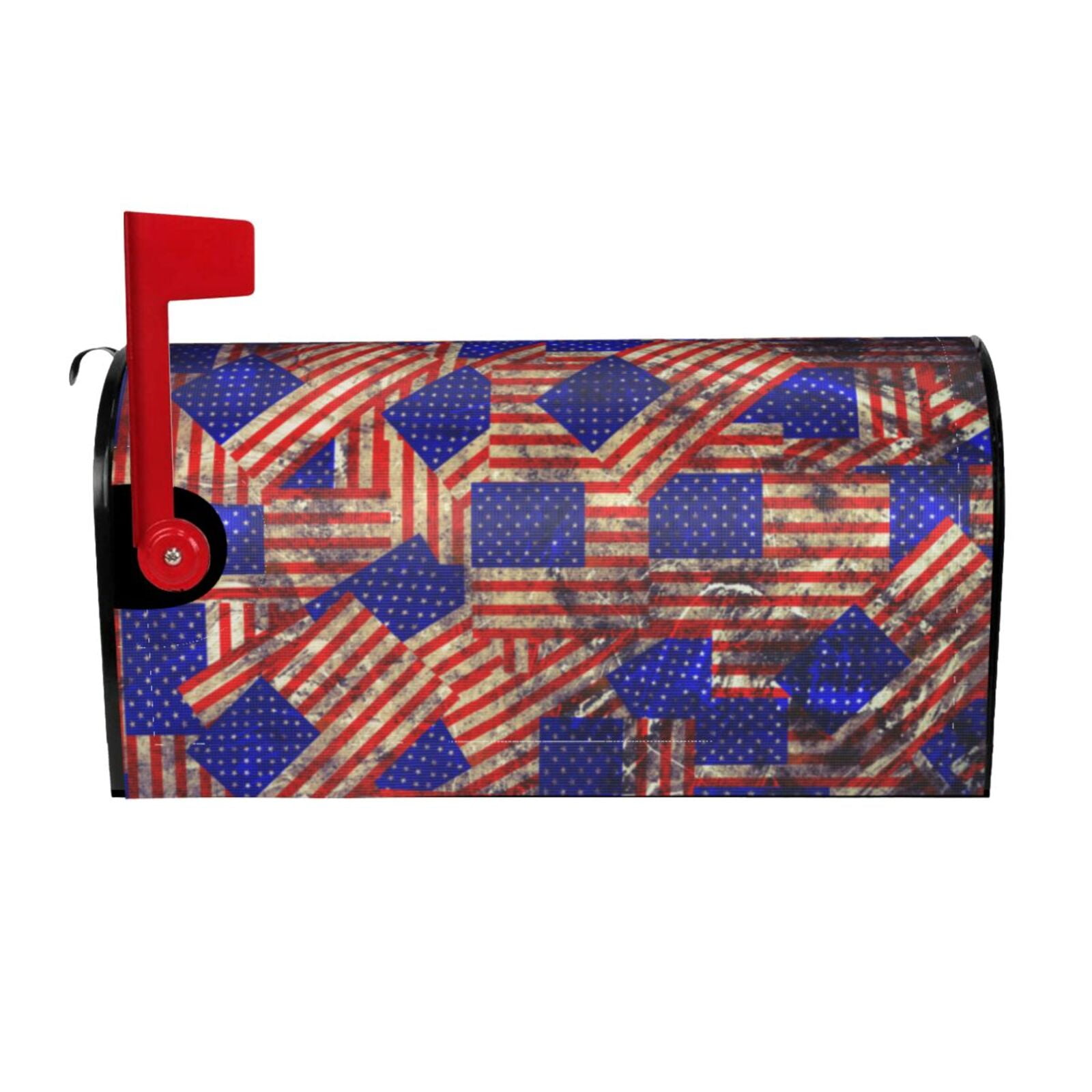 Jgfou Vintage USA Flag Mailbox Covers Magnetic Mailbox Wraps Post ...