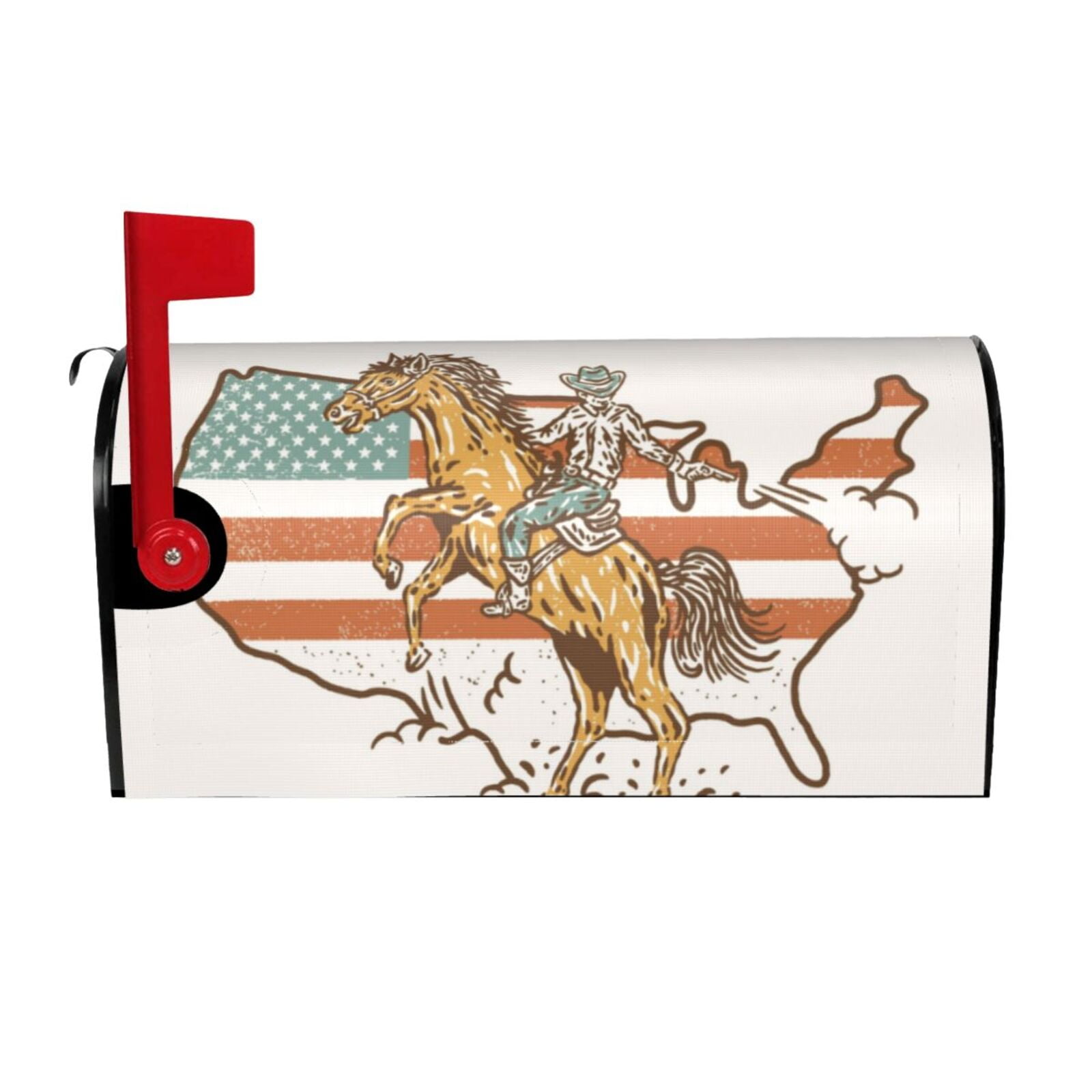 Jgfou Vintage Wild West Cowboy Mailbox Covers Magnetic Mailbox Wraps ...
