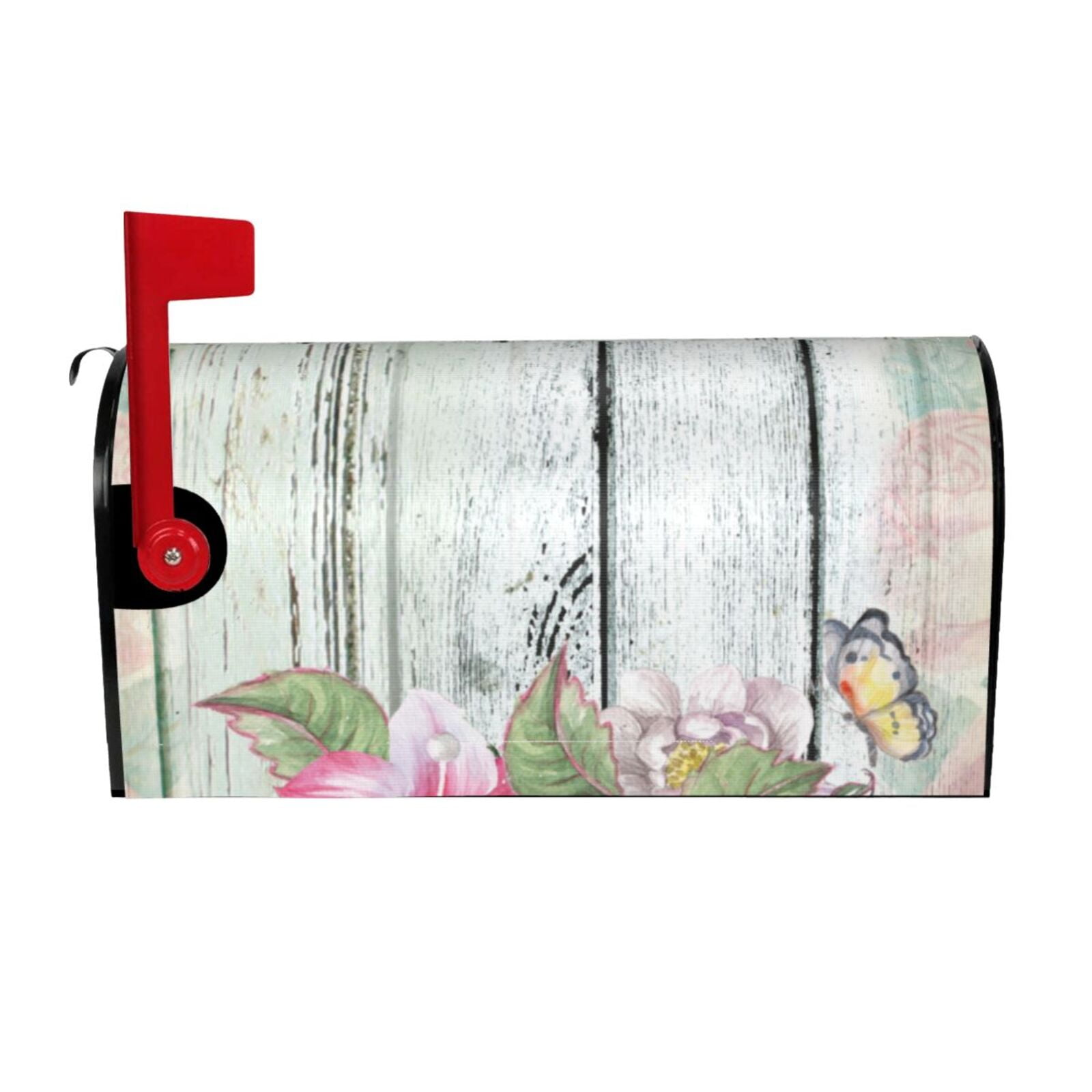 Jgfou Vintage Wood with Floral Mailbox Covers Magnetic 25.5x21 in ...