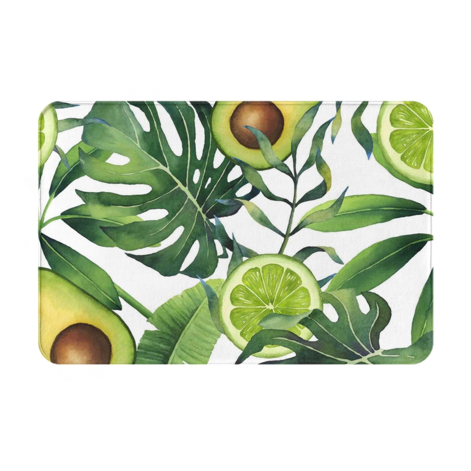Jgfou Watercolor Green Tropical Pattern Door-Mats Non-Slip Front Door ...