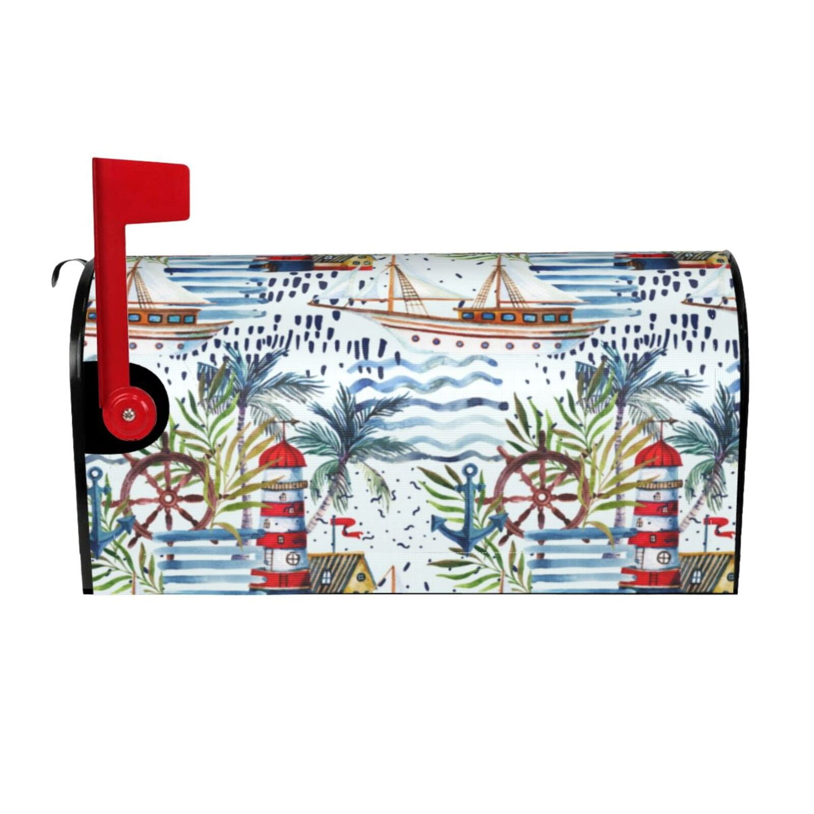 Jgfou Watercolor Sailboat Mailbox Covers Magnetic 21x18 in Mailbox ...