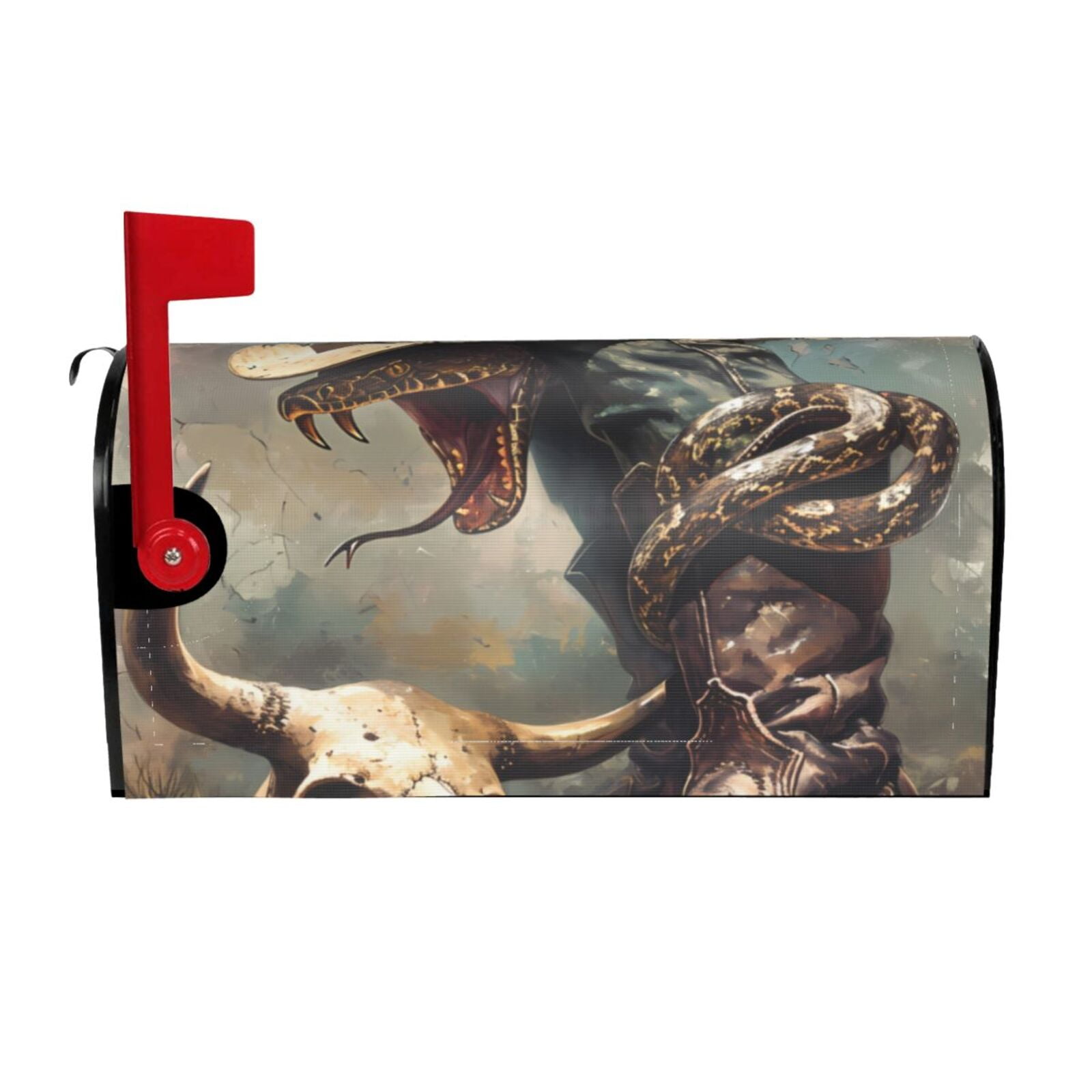 Jgfou Western Cowboy Snake Ram Skull Mailbox Covers Magnetic 21x18 in ...