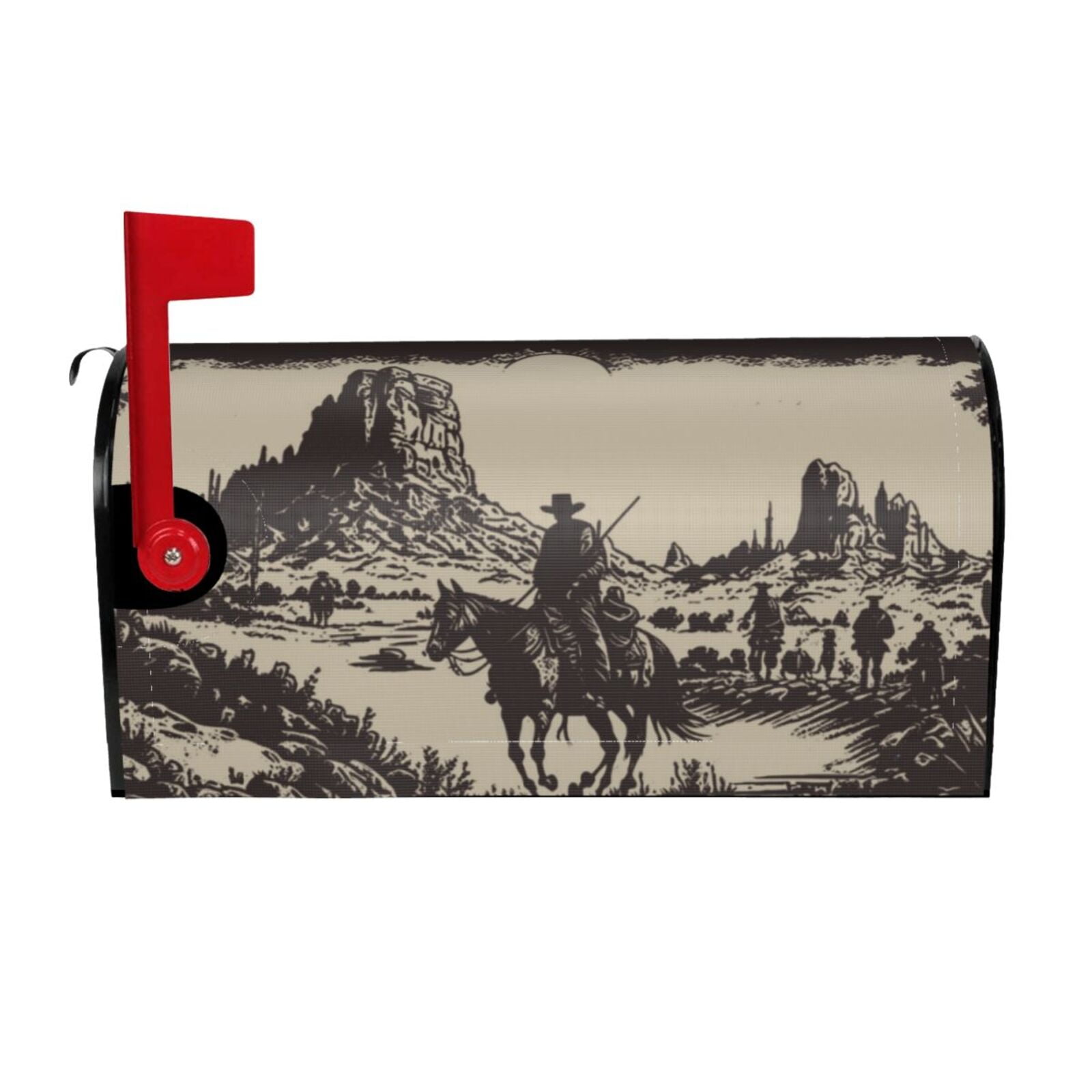 Jgfou Western Desert Cowboy Mailbox Covers Magnetic 25.5x21 in Mailbox ...