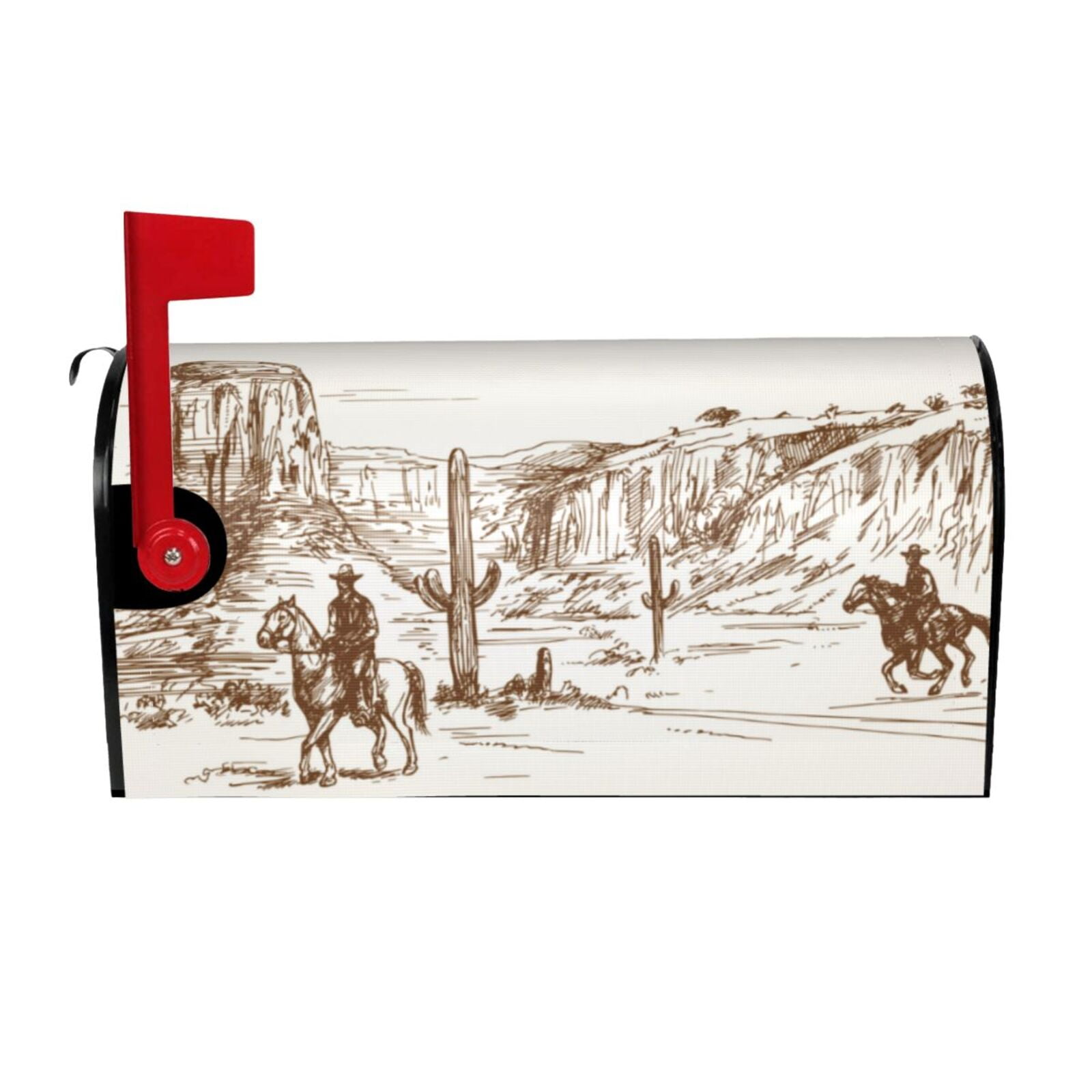 Jgfou Western Desert Cowboys Mailbox Covers Magnetic 21x18 in Mailbox ...