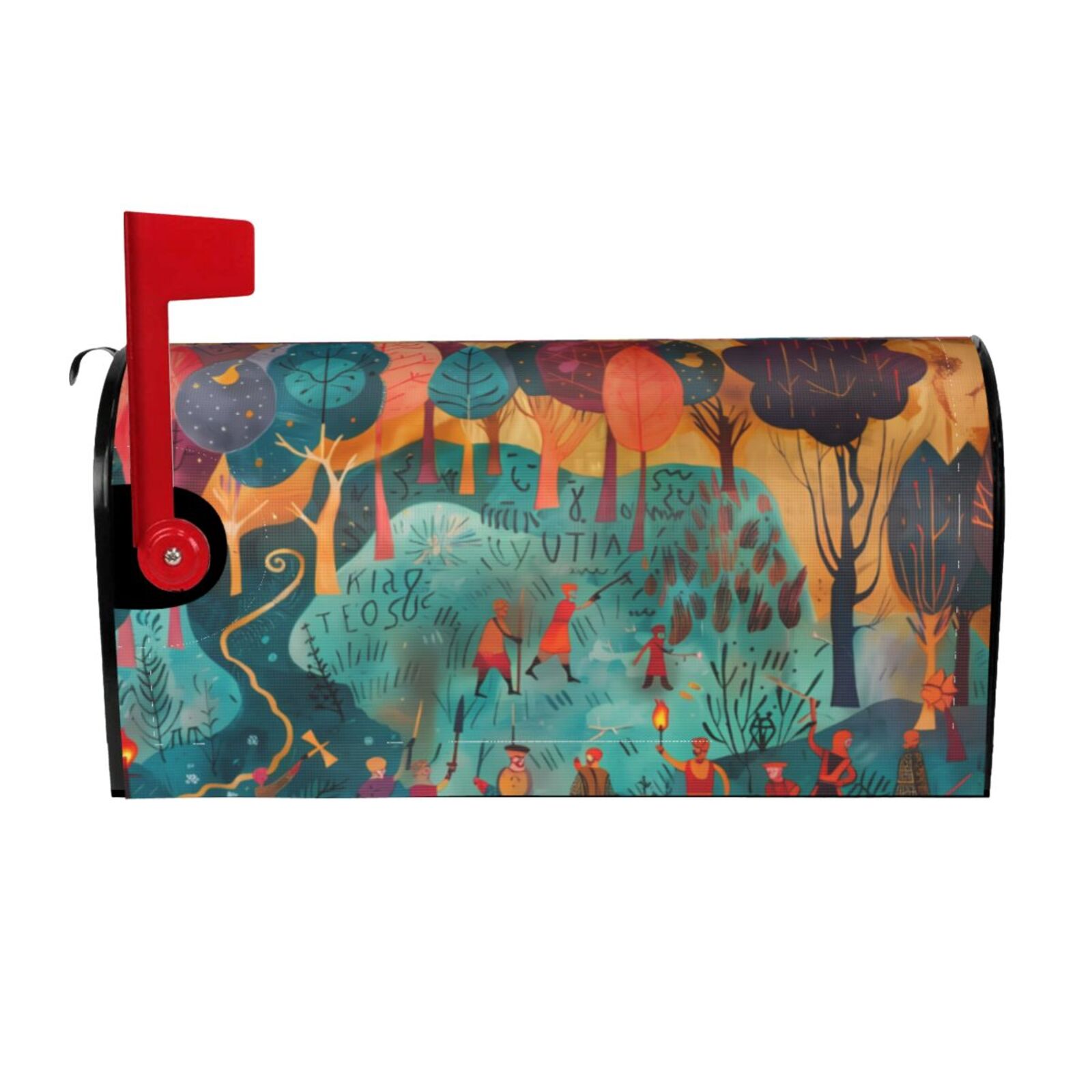 Jgfou Whimsical Forest Scene Mailbox Covers Magnetic 21x18 in Mailbox ...