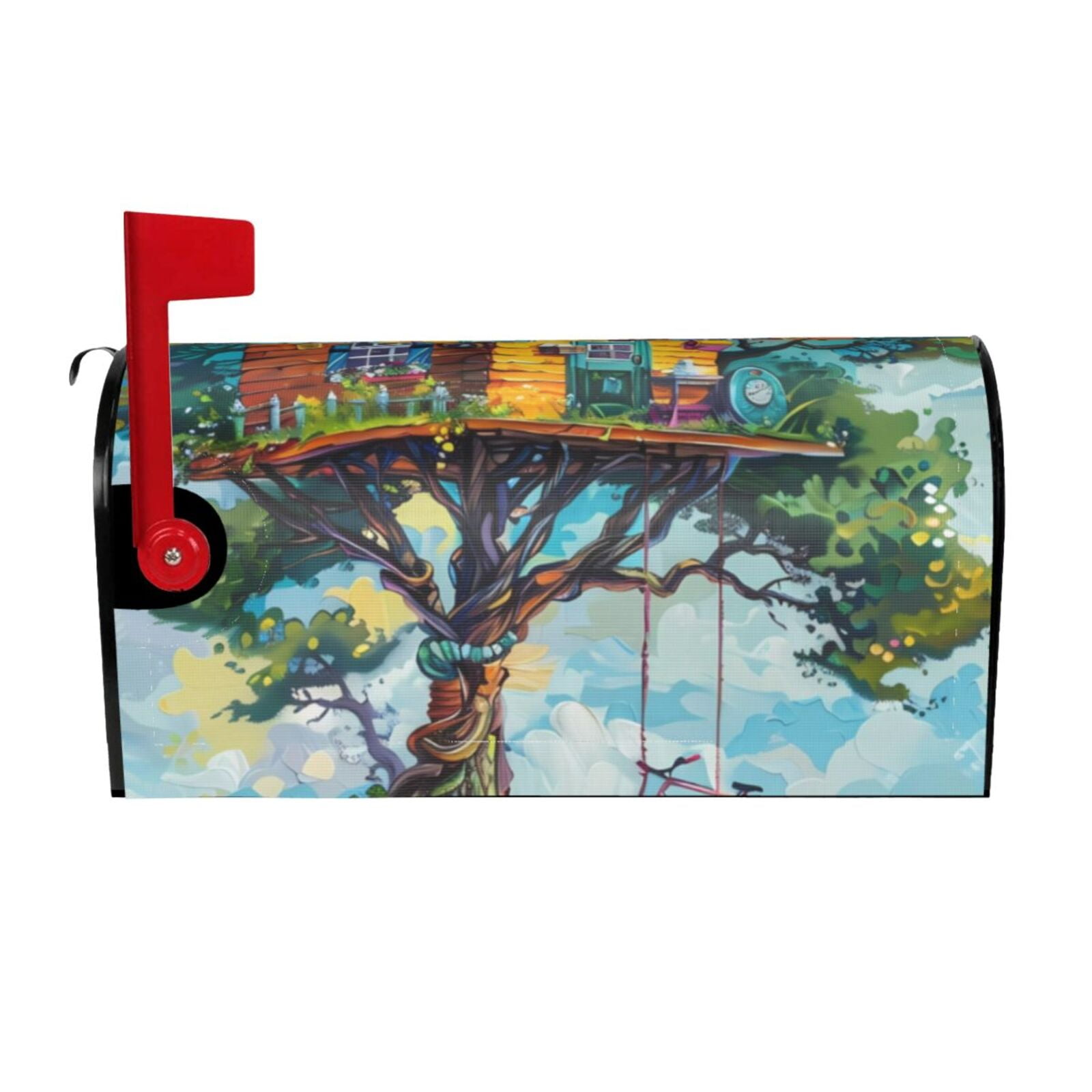 Jgfou Whimsical Treehouse Painting Mailbox Covers Magnetic 21x18 in ...
