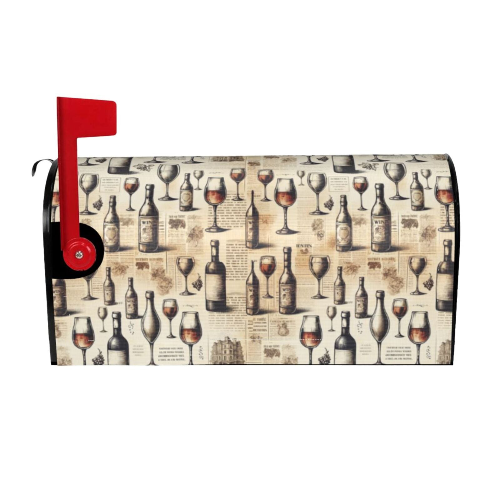 Jgfou Wine 1 Mailbox Covers Magnetic 21x18 in Mailbox Wraps Post Letter ...