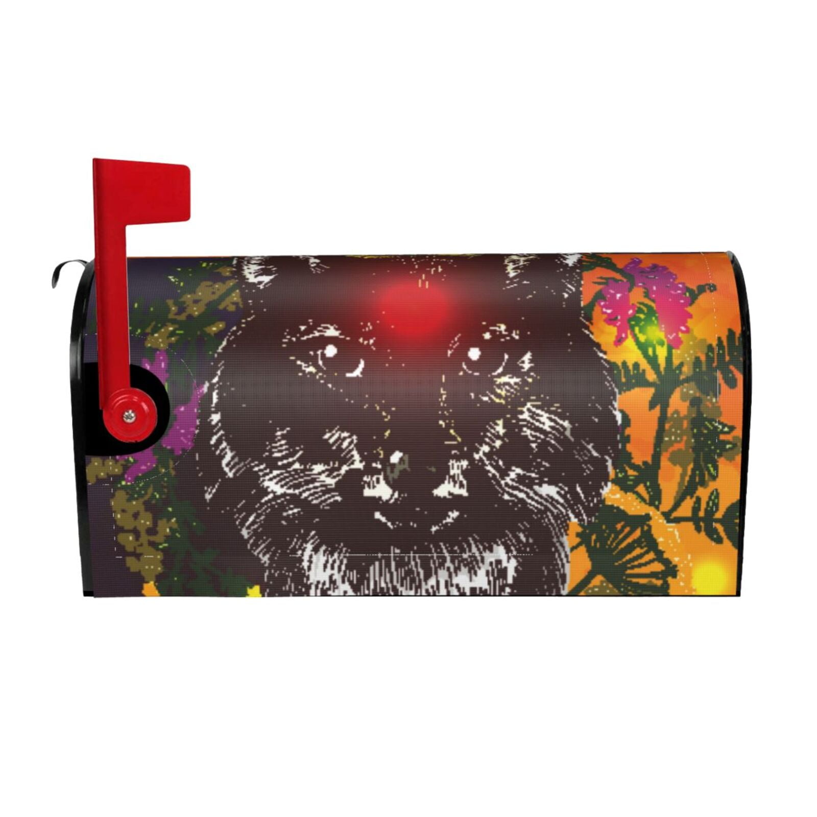 Jgfou Wolf With Wildflowers Mailbox Covers Magnetic 21x18 in Mailbox ...