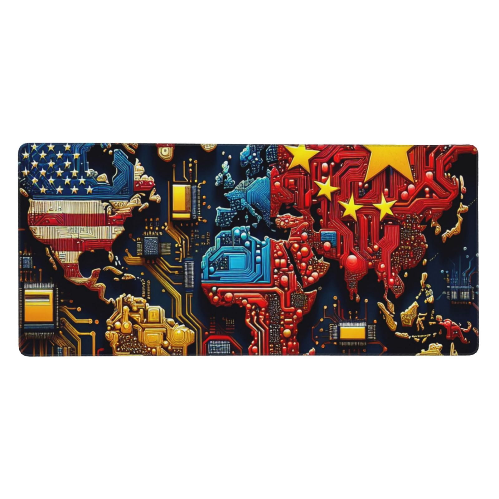 Jgfou World Map Of Digital Circuits Pattern 16x35.5in in Large Gaming ...
