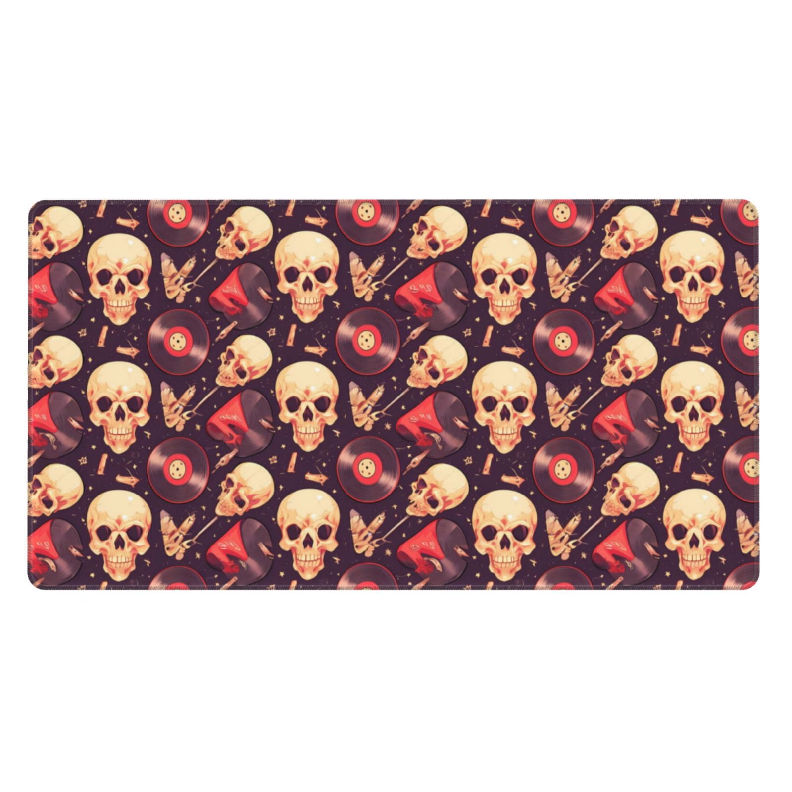 Jgfou cool rock Skull record Style Large Gaming Mouse Pad Desk Mat Long ...