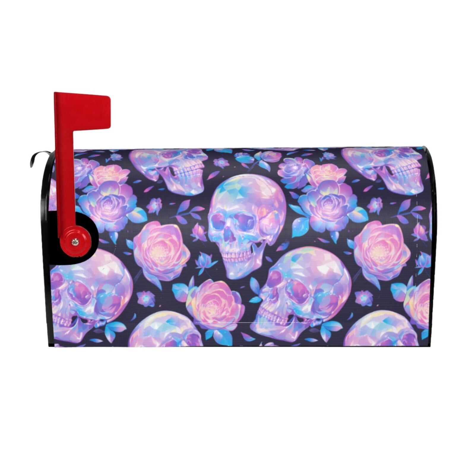 Jgfou crystal Skull flower Mailbox Covers Magnetic 21x18 in Mailbox ...