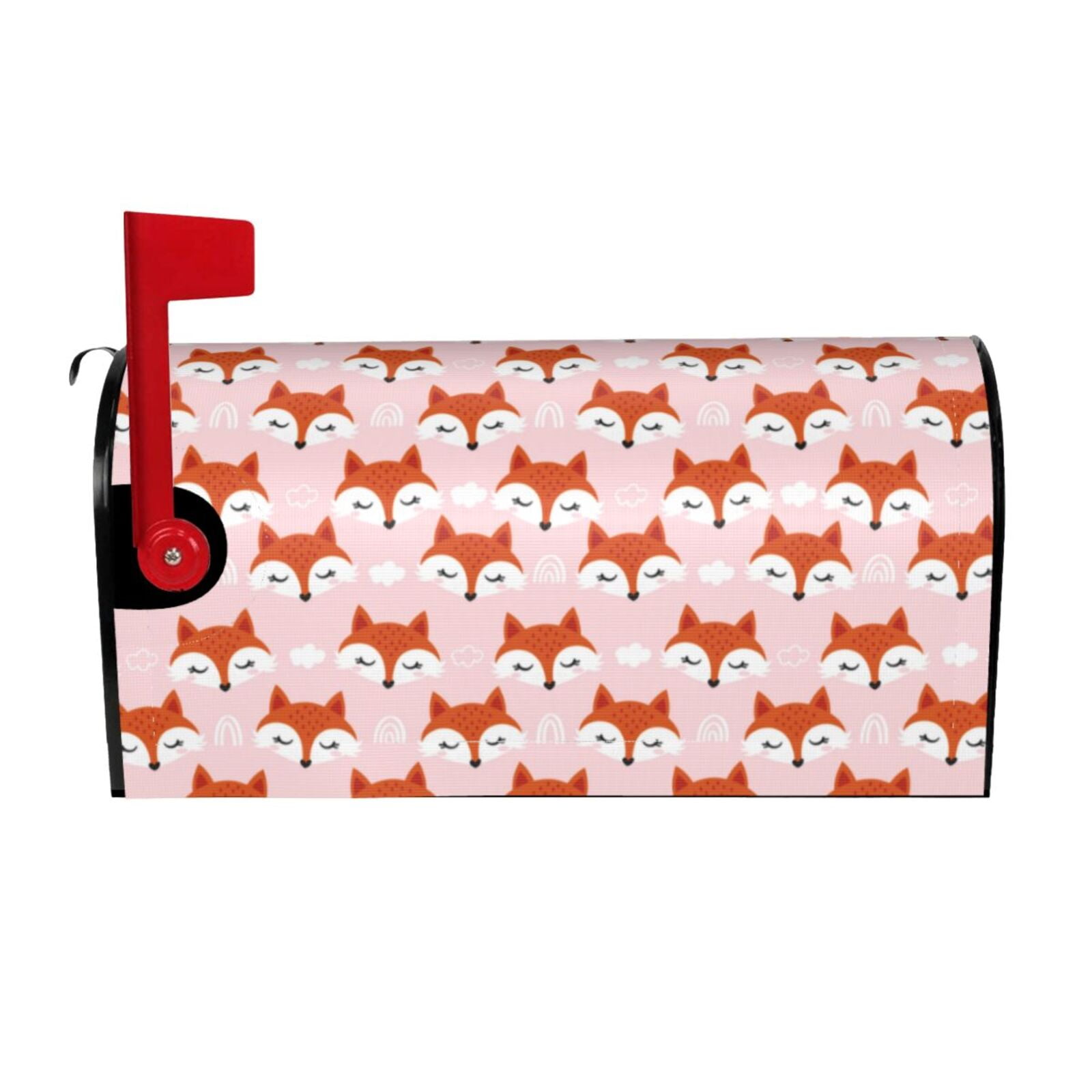 Jgfou cute fox pink Mailbox Covers Magnetic 25.5x21 in Mailbox Wraps ...