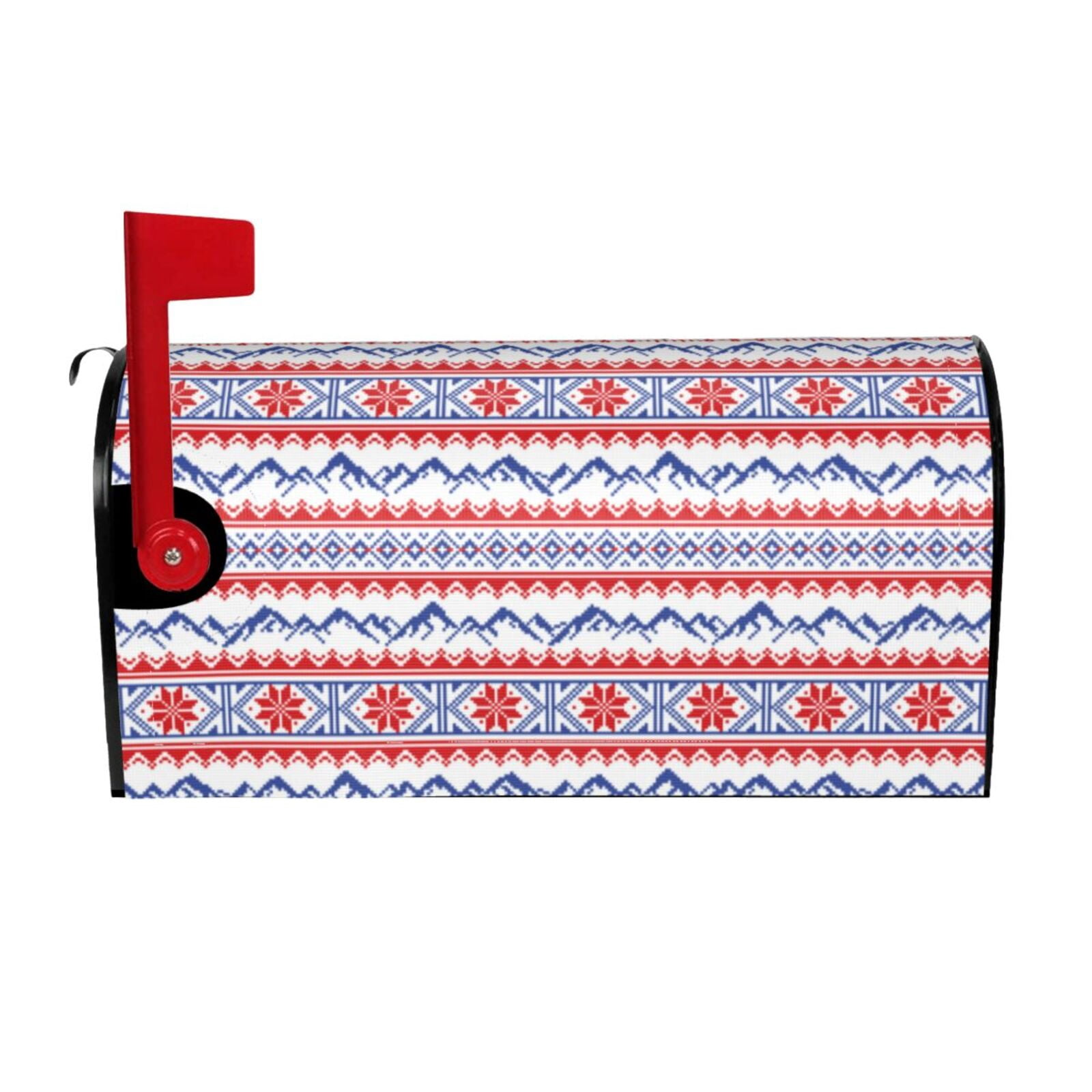 Jgfou red blue Snow Mountain Mailbox Covers Magnetic 21x18 in Mailbox ...