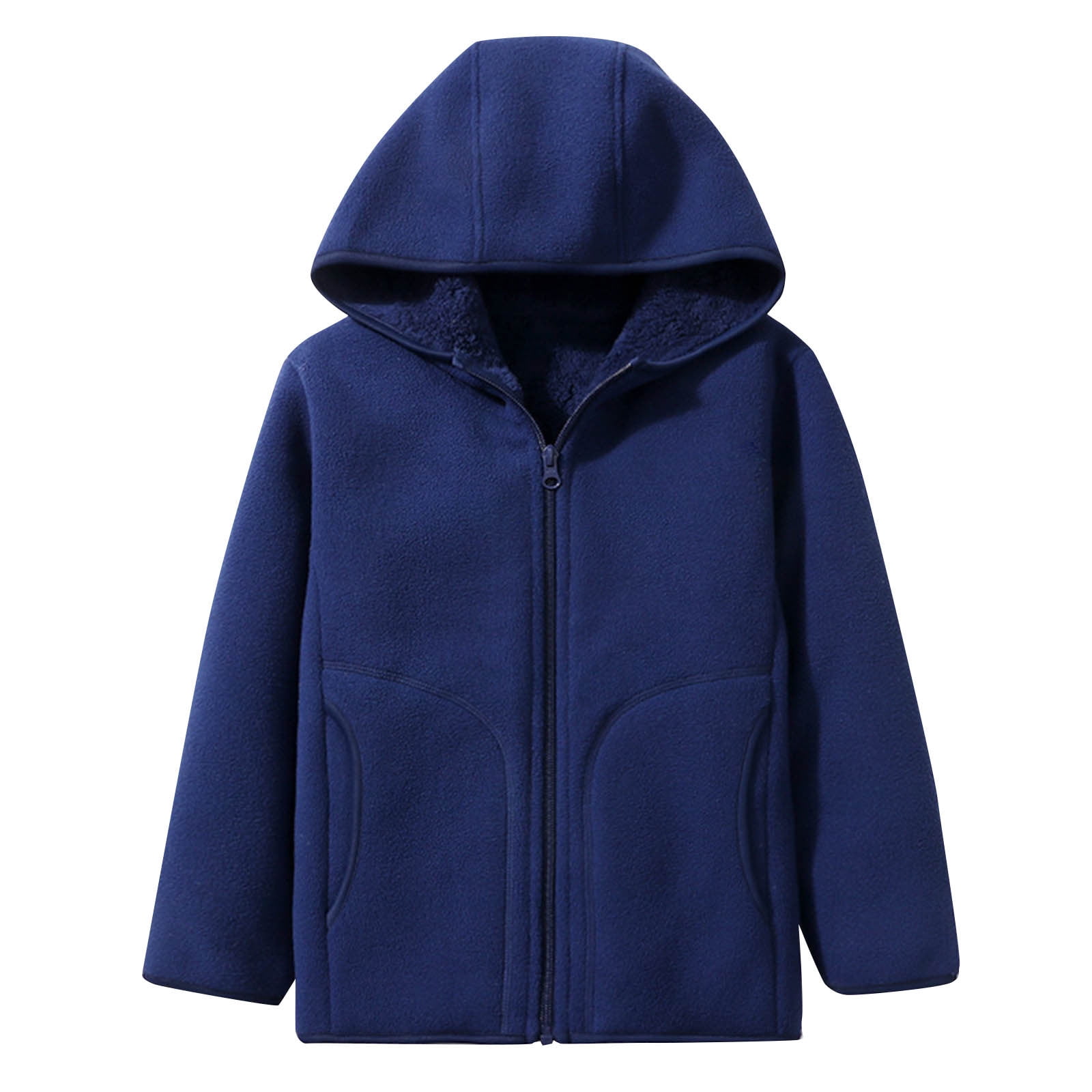 Jgppe Boys Girls Fleece Coat with Pockets Hooded Basic Warm Lightweight ...