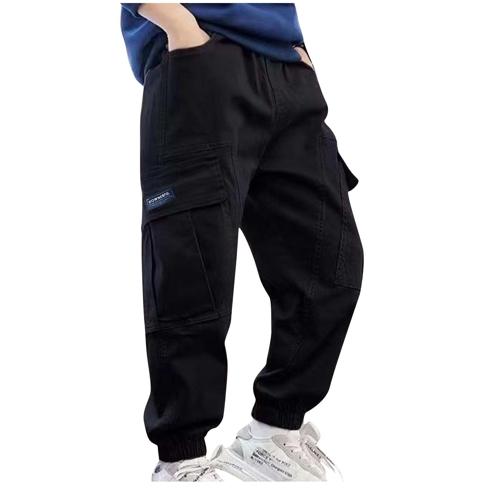 Jgppe Cargo Pants for Kids Boys Elastic Waist Casual Cotton Comfy Loose ...