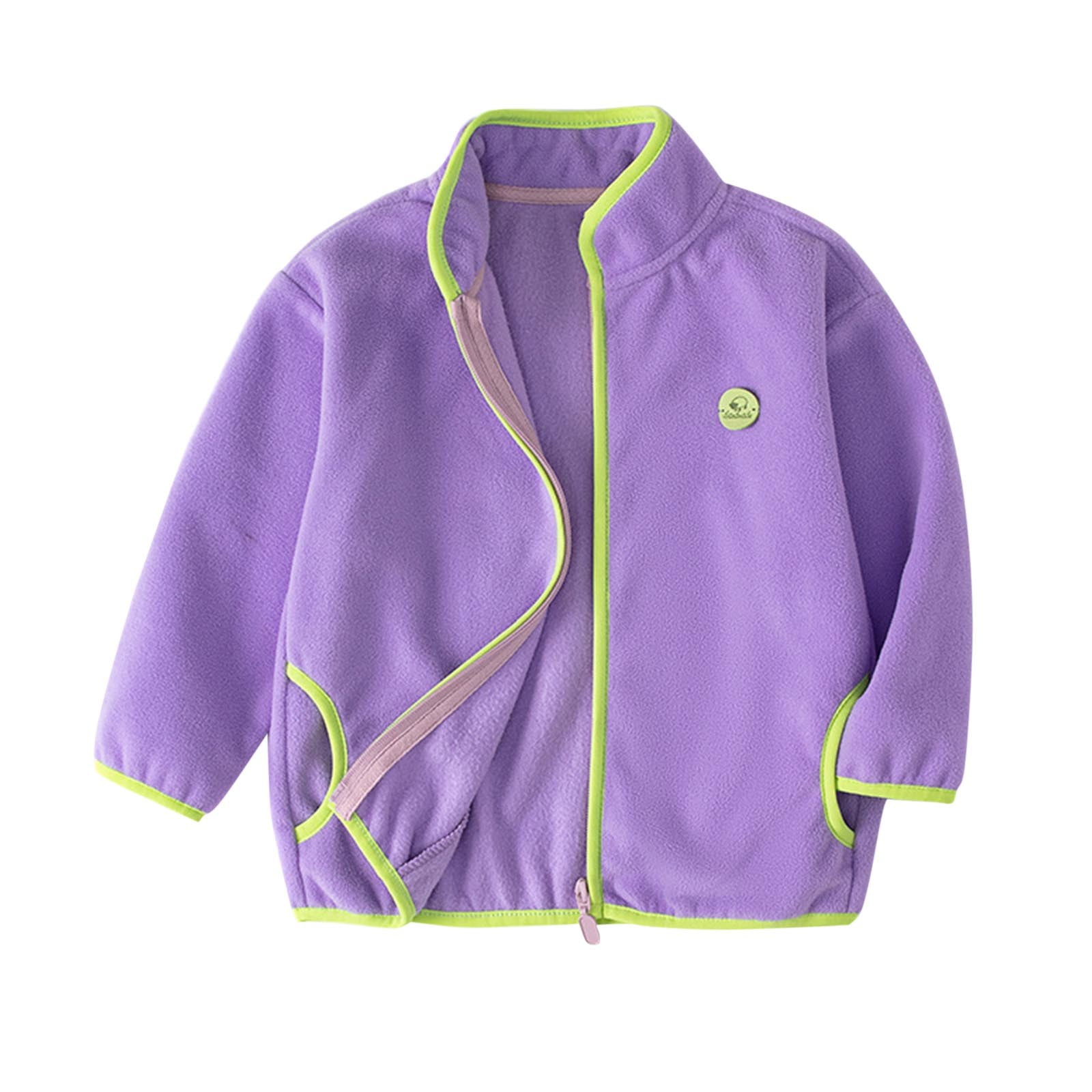 Jgppe Girls Fleece Jacket with Pockets Full-Zip Comfy Thermal Soft ...