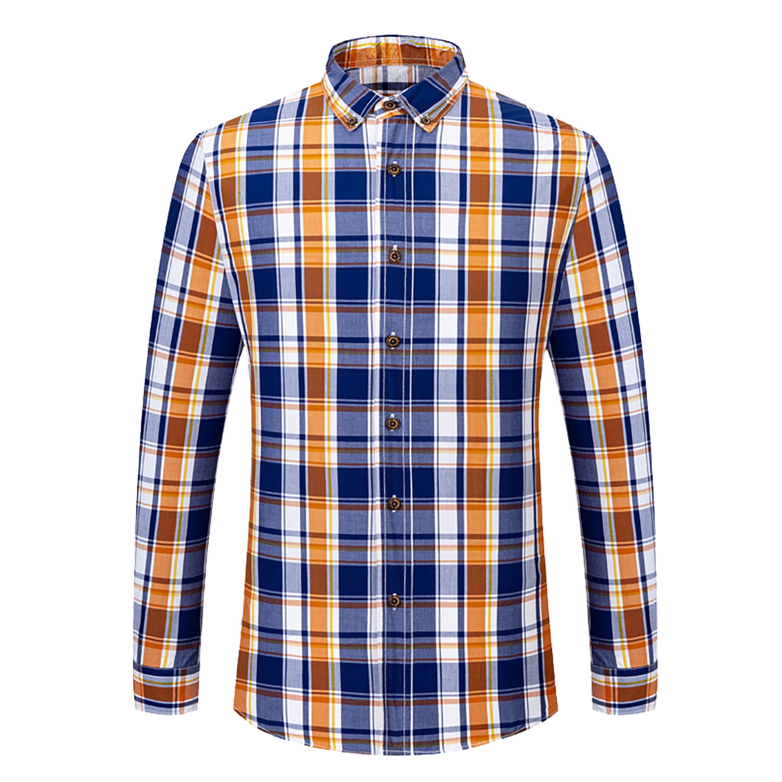 Jgppe Men's Plaid Shirts Button down Cotton Comfy Long Sleeve Dress ...