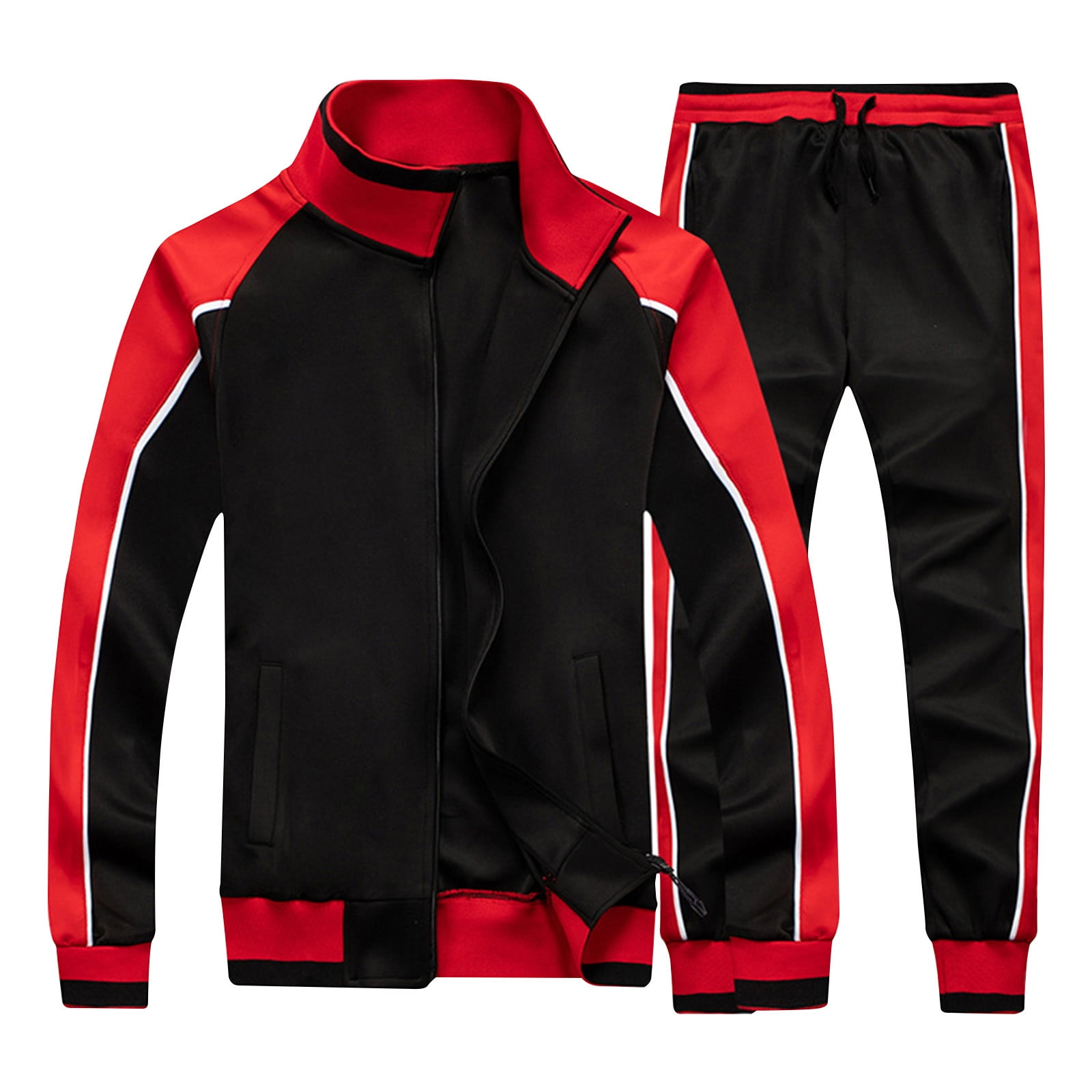 Jgppe Men's Tracksuits Trendy 2 Piece Outfit Long Sleeve Full-Zip ...