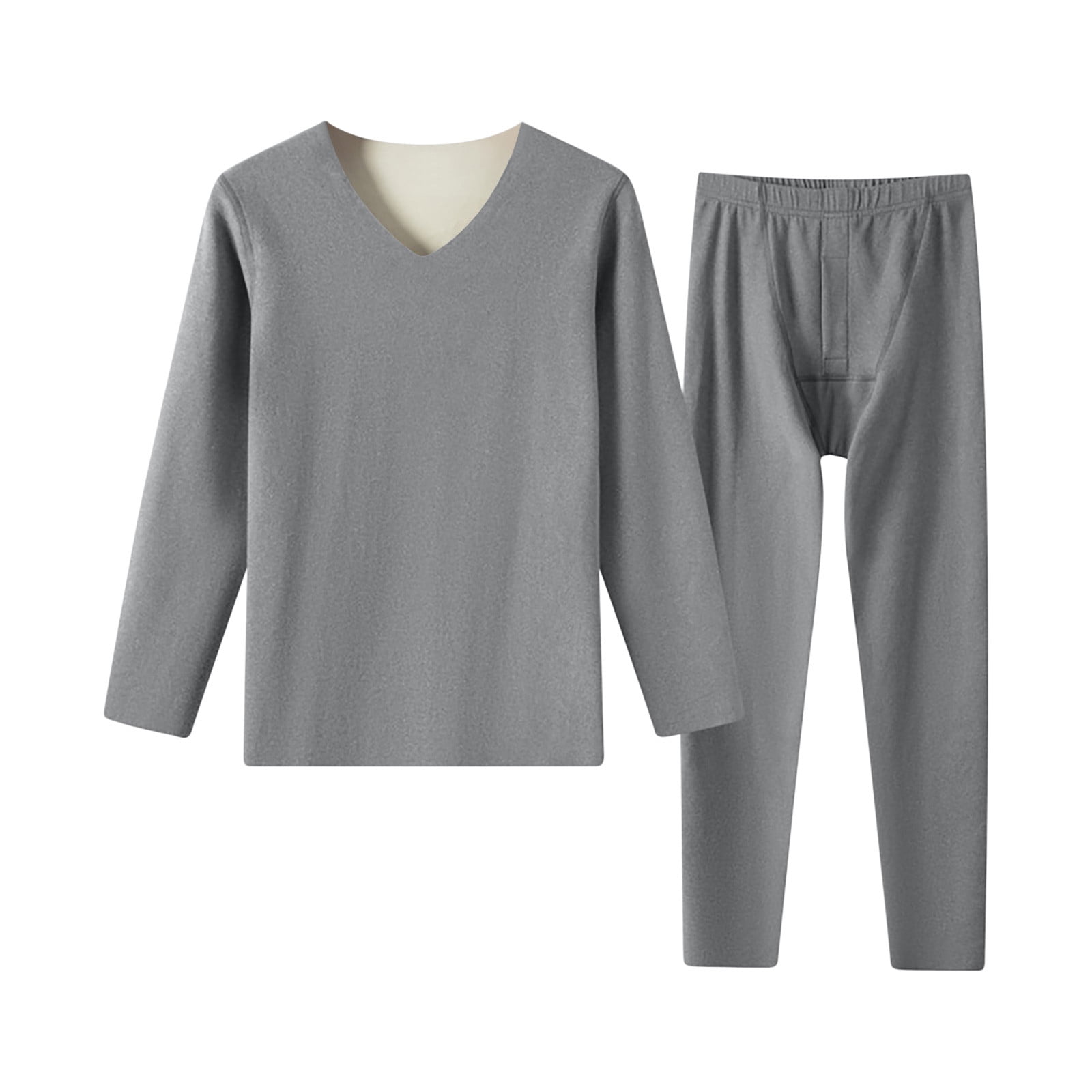 Jgppe Men's Winter Pajama Sets Thermal Underwear Warm Fleece Lined ...