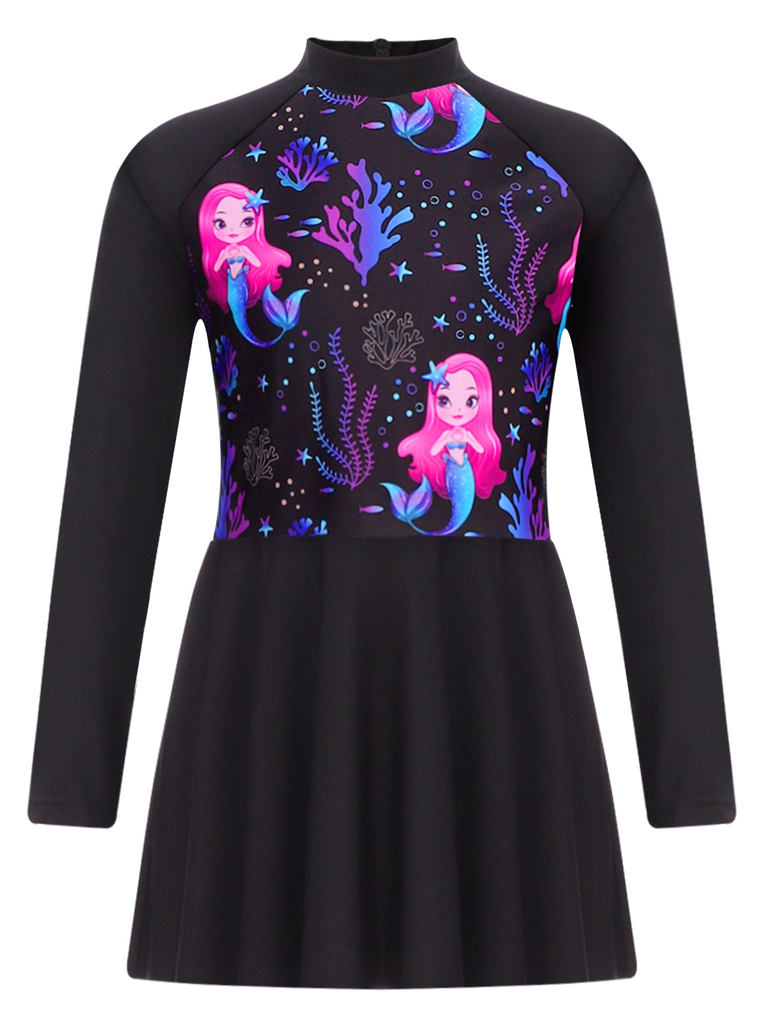 Jhaoyu Girls Swimming Dress Rash Guard UPF 50+ One Piece Swimsuit Beach ...