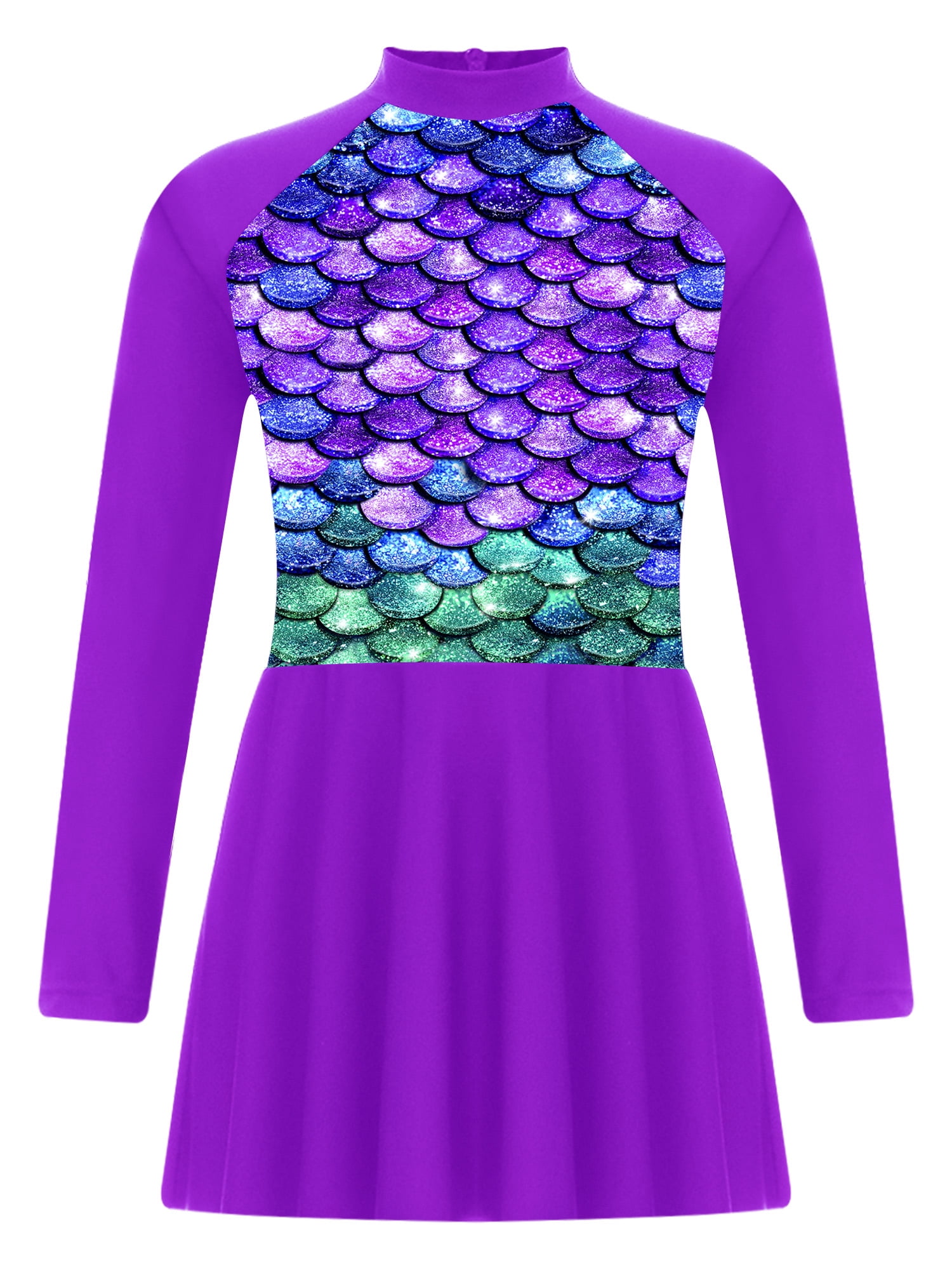 Jhaoyu Girls Swimming Dress Rash Guard UPF 50+ One Piece Swimsuit Beach ...