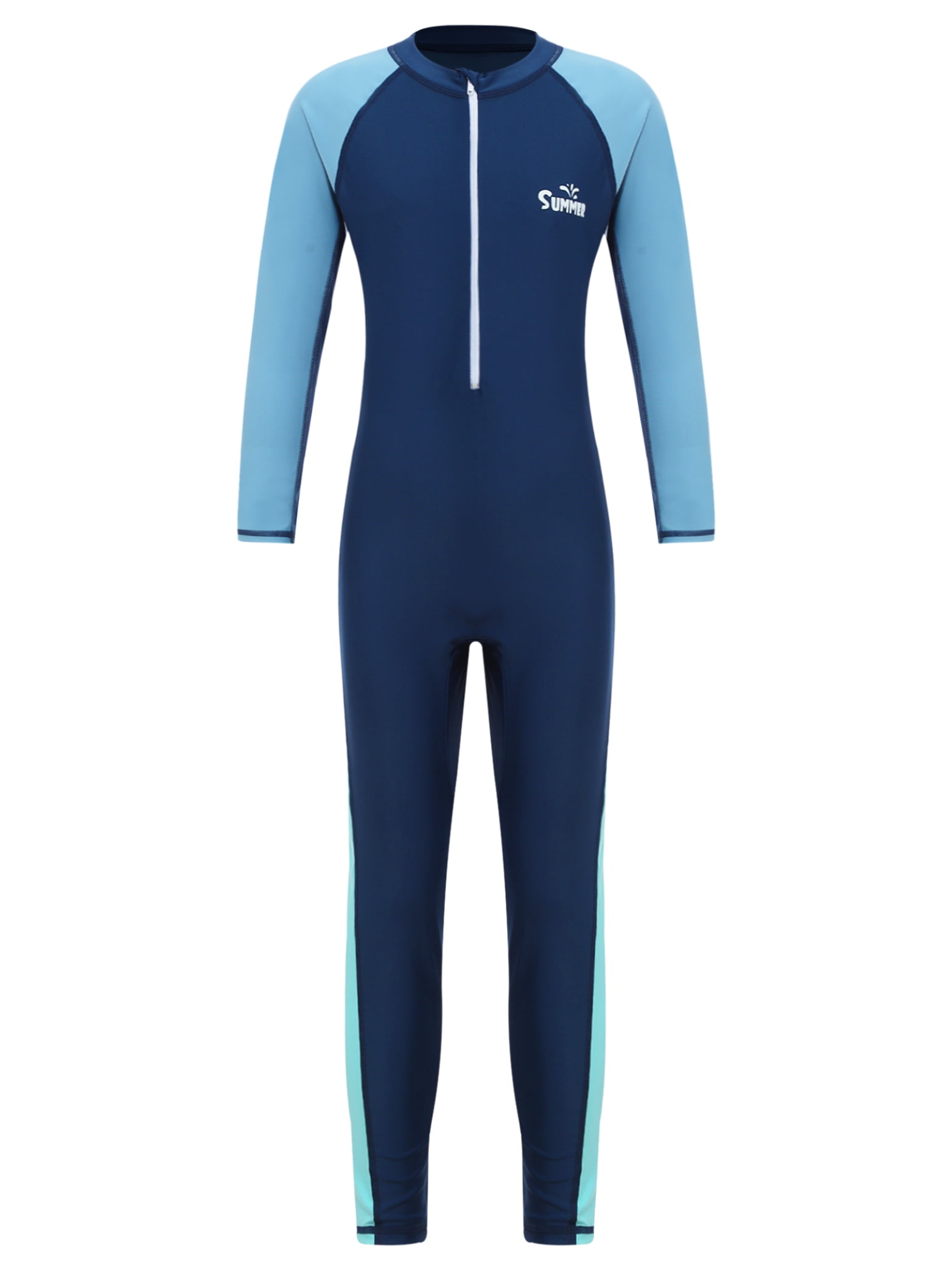 Jhaoyu Kids Girls Boys Full Body Swimsuit One Piece Rash Guard Front ...