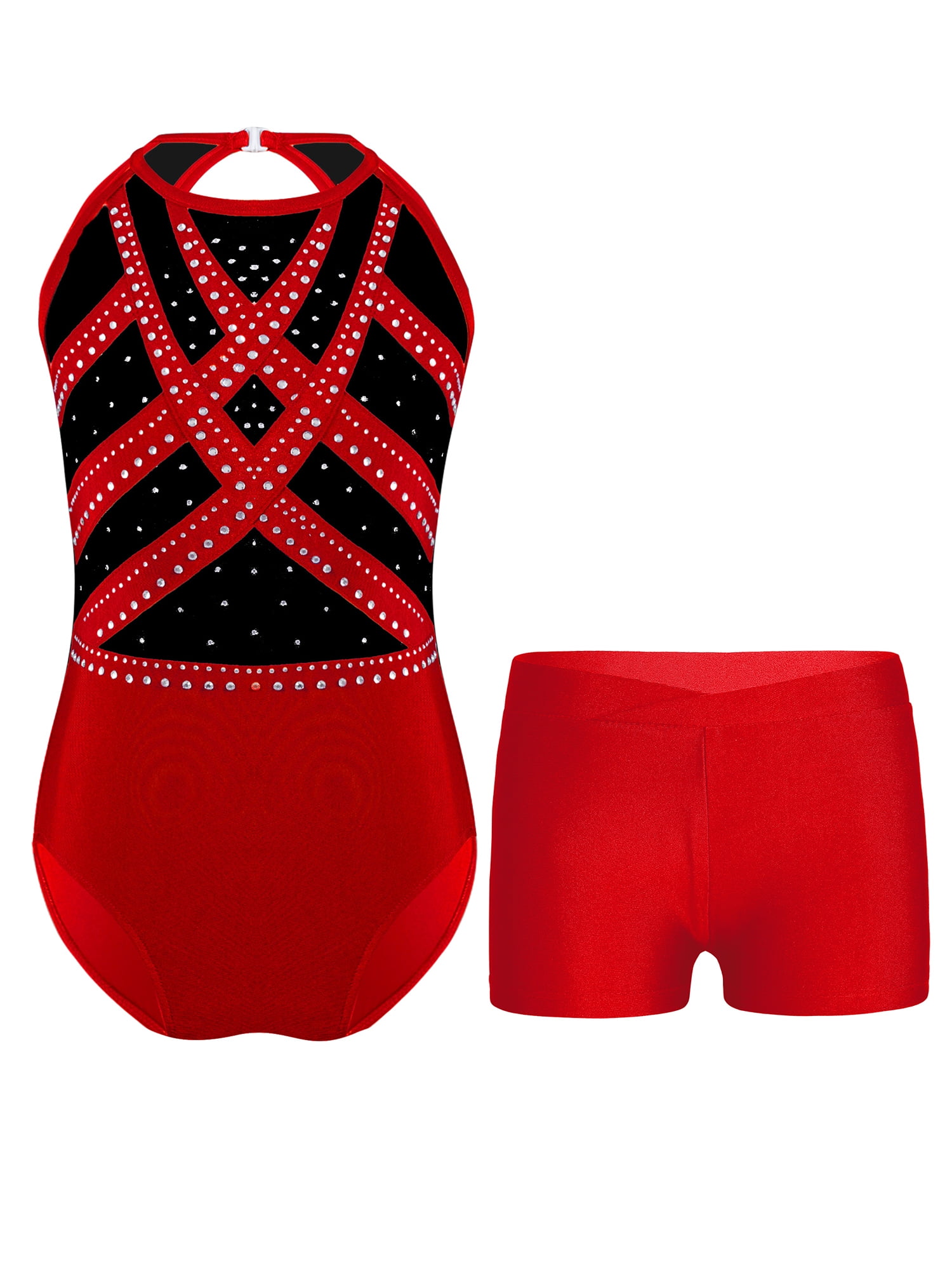 Jhaoyu Kids Girls Gymnastics Unitard Outfits Sleeveless Sparkly Dance ...