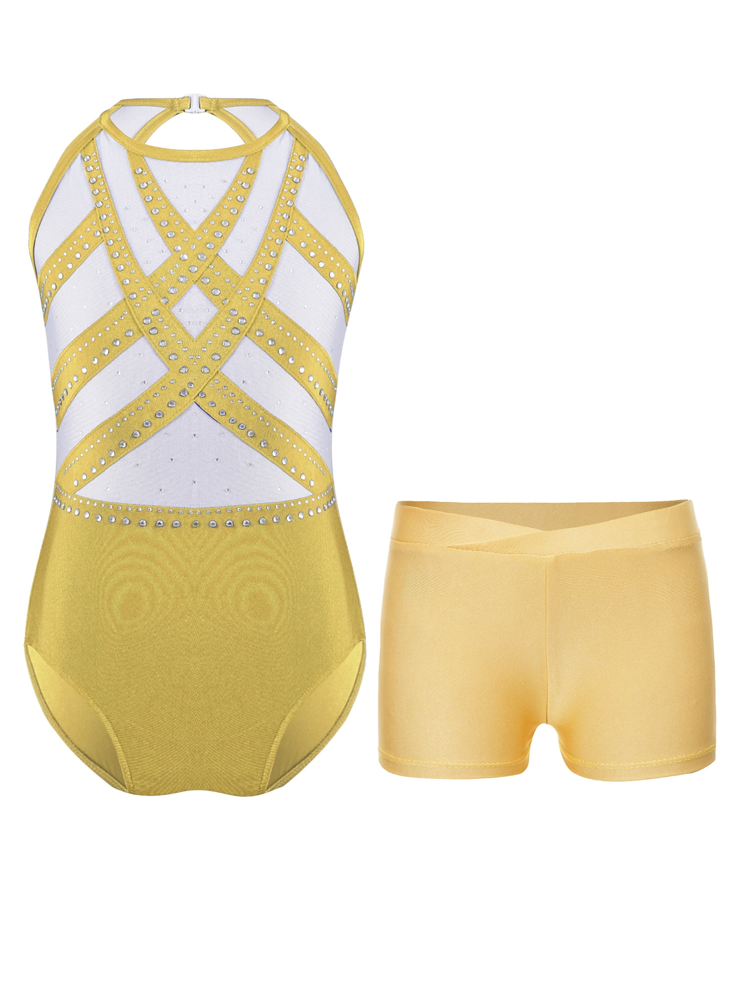 Jhaoyu Kids Girls Gymnastics Unitard Outfits Sleeveless Sparkly Dance ...