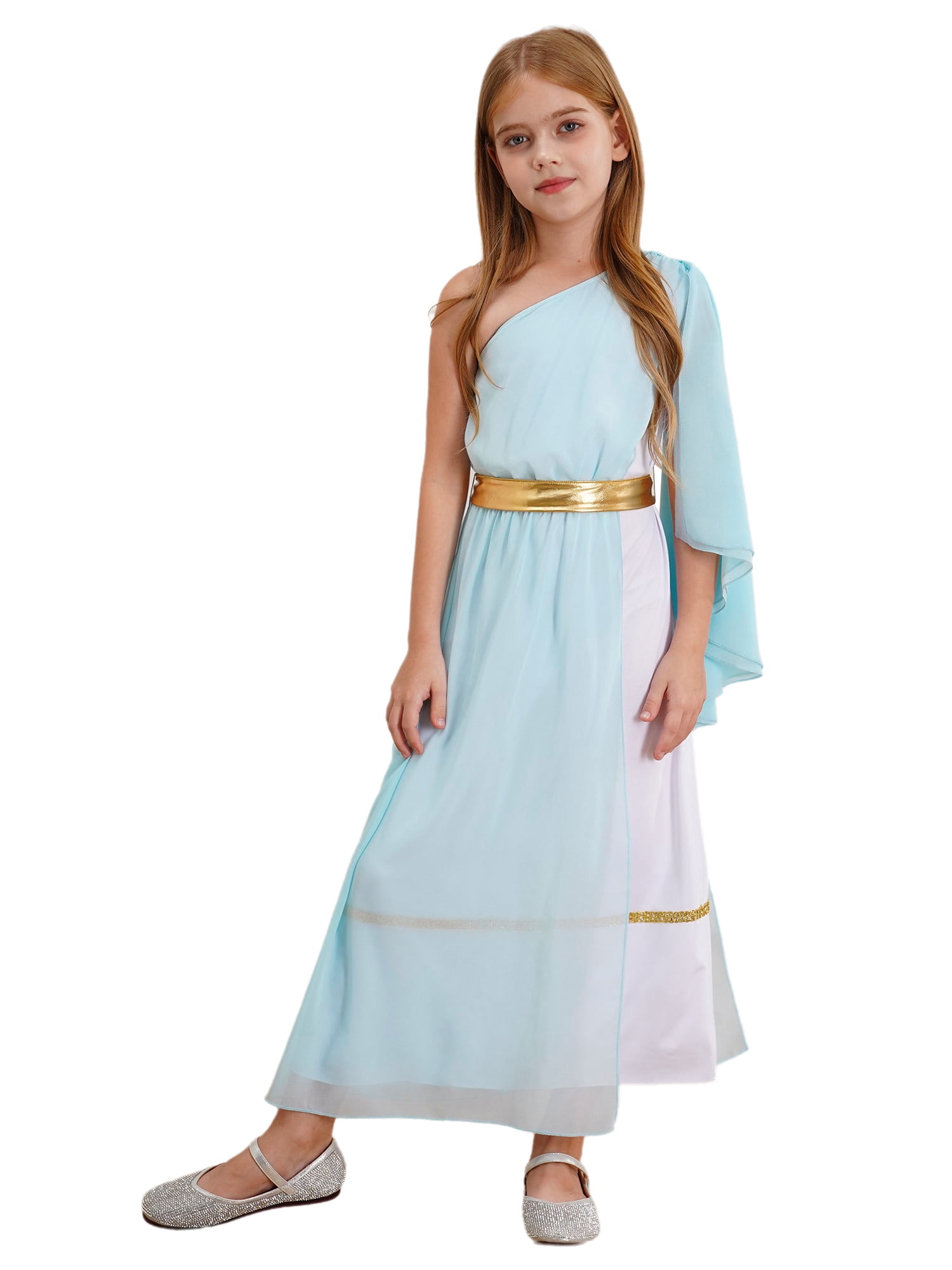 Jhaoyu Lyrical Dance Dress for Girls One Shoulder Ruffles Greek Nymph ...