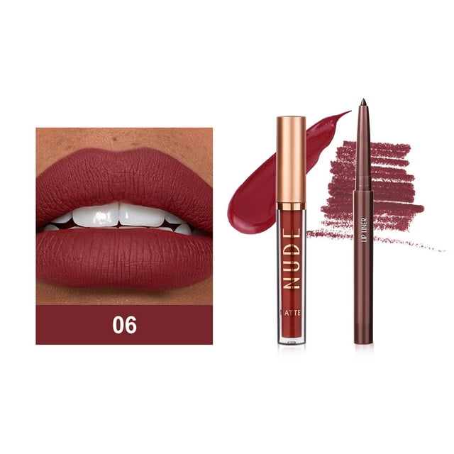 Jhbxhhd Lipstick Set Lipstick And Lip Liner Set For Long Lasting Wear And No Cup Stains