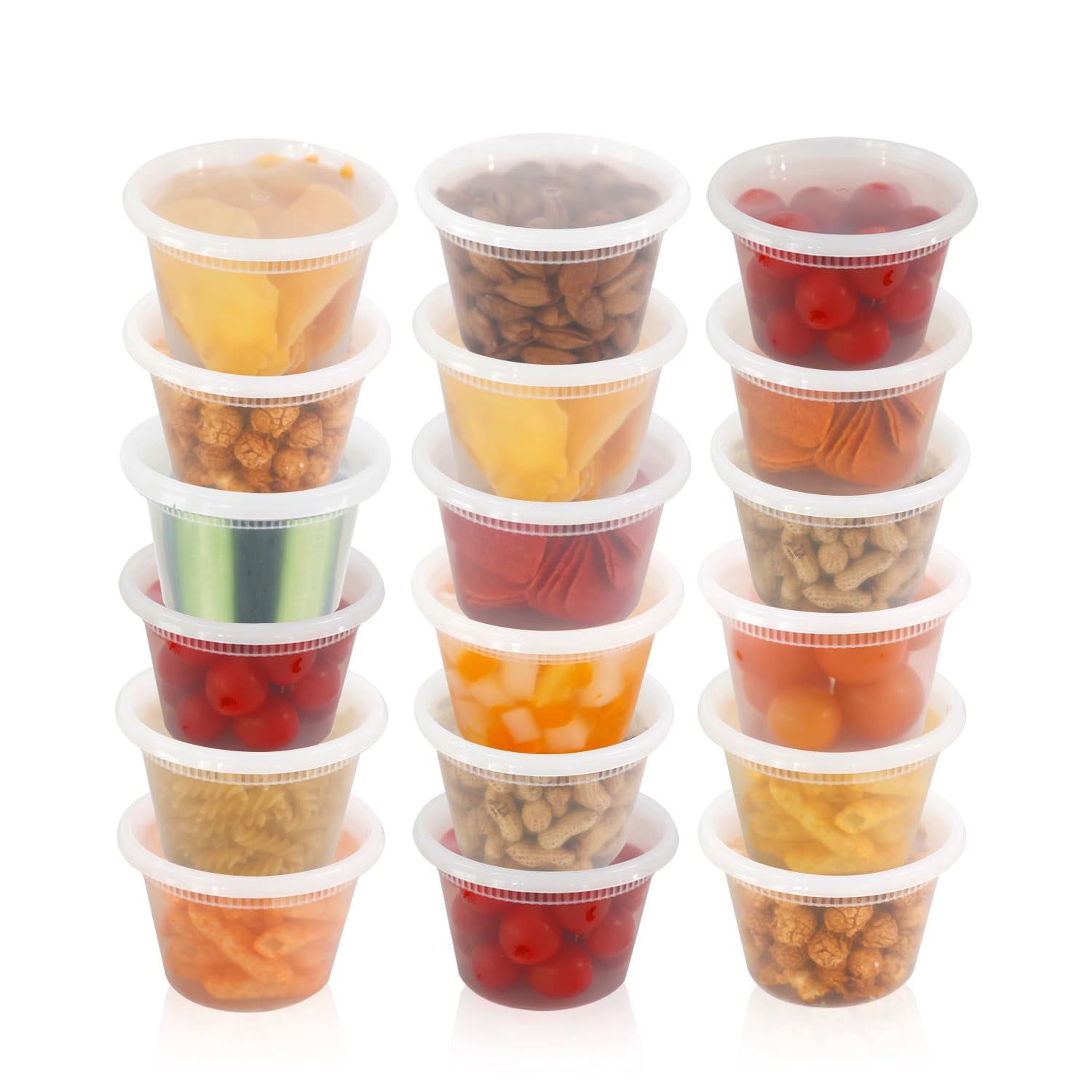 Jhdzdhy 50 Piece of 16 Oz Plastic Soup Cups Deli Disposable Food ...
