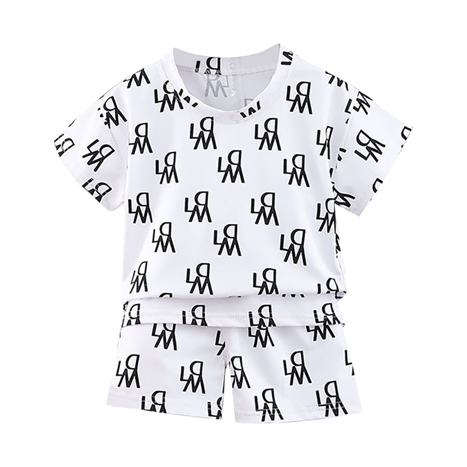 Jhhlsf Boys Matching Sets Girl Shorts Summer Letter Print T Shirt ...