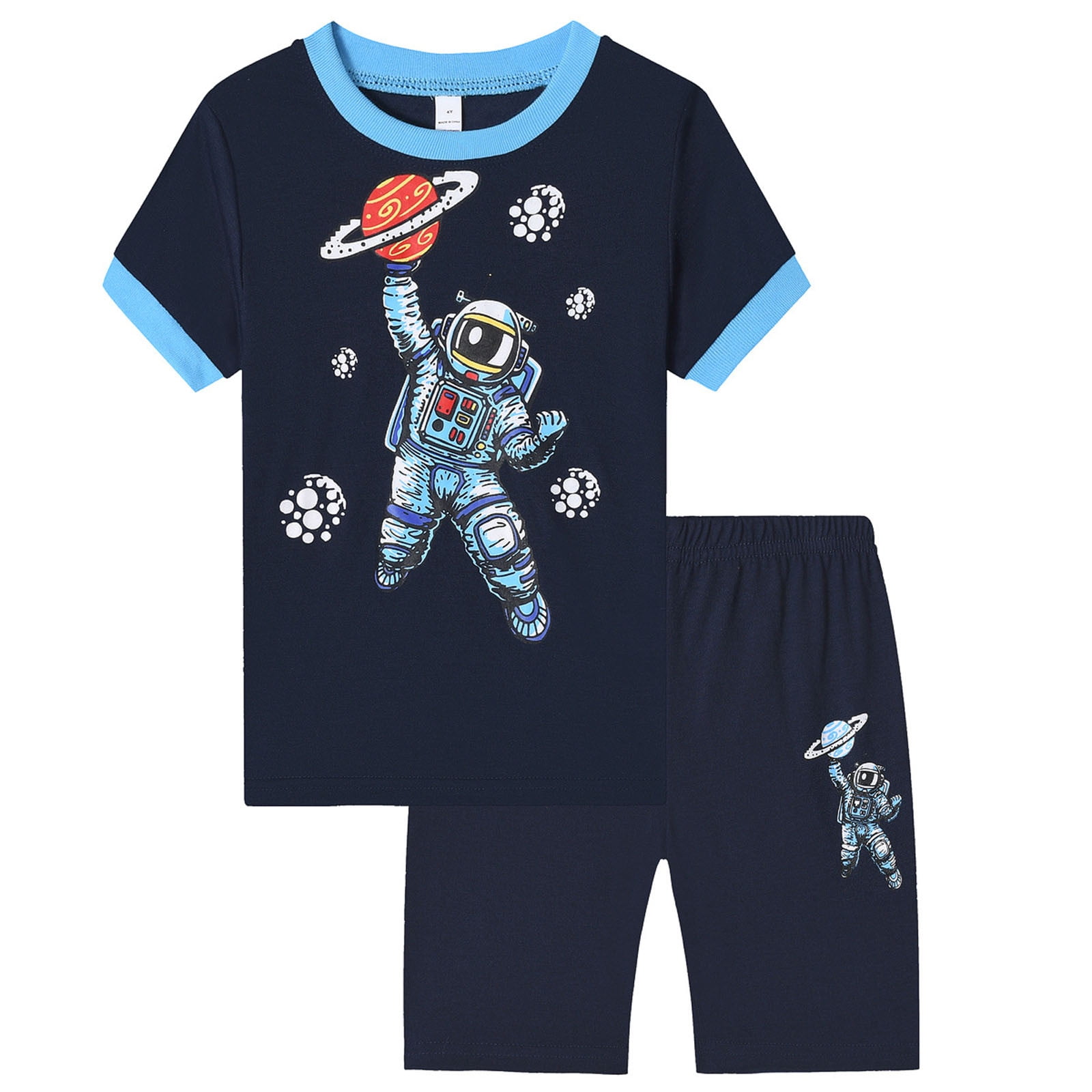 Jhhlsf Outfit Sets for Boys Cartoon Print Cute Casual T Shirt Grid ...