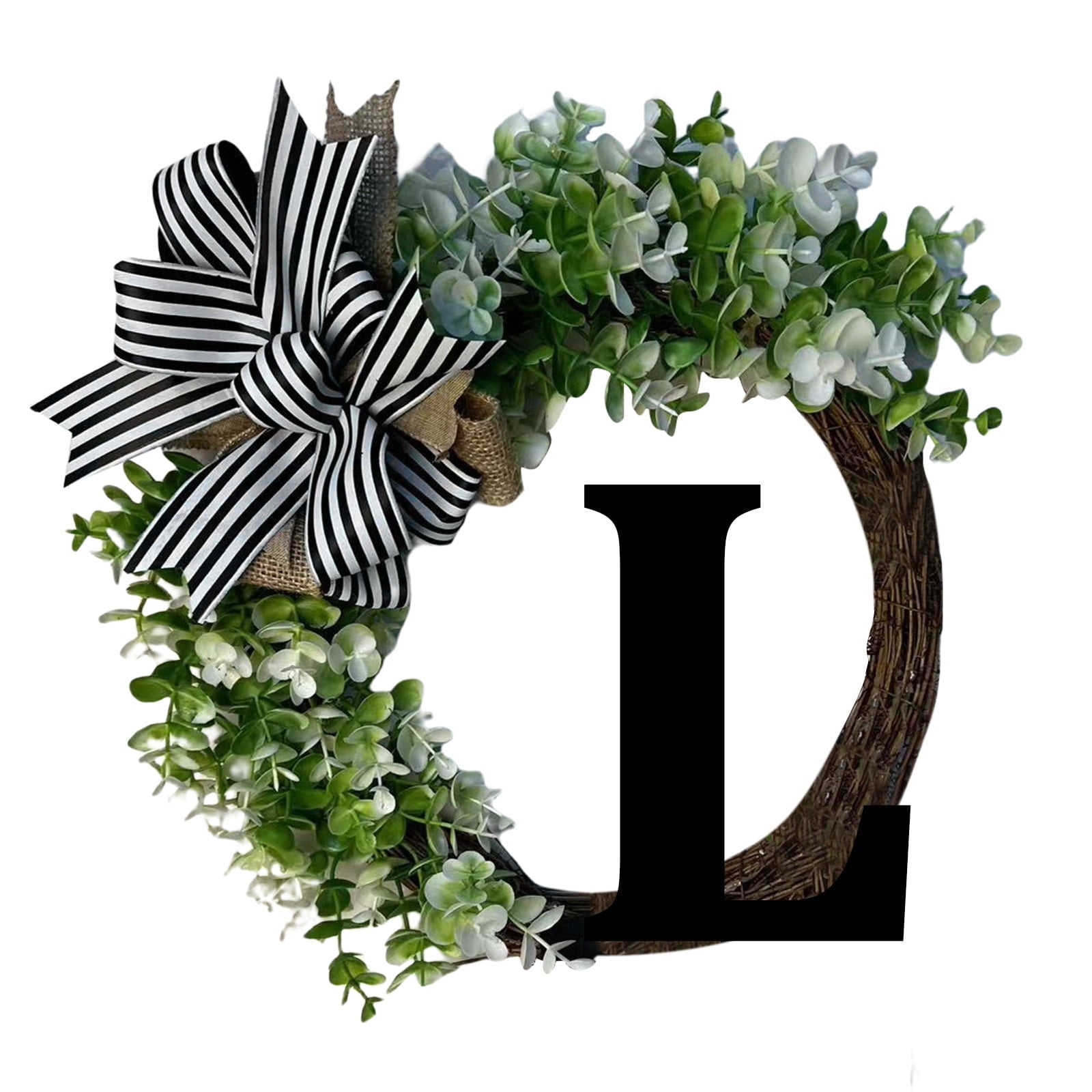Jhomerit Monogram Initial Letter Wreaths, Unique Last Name Wreath with ...