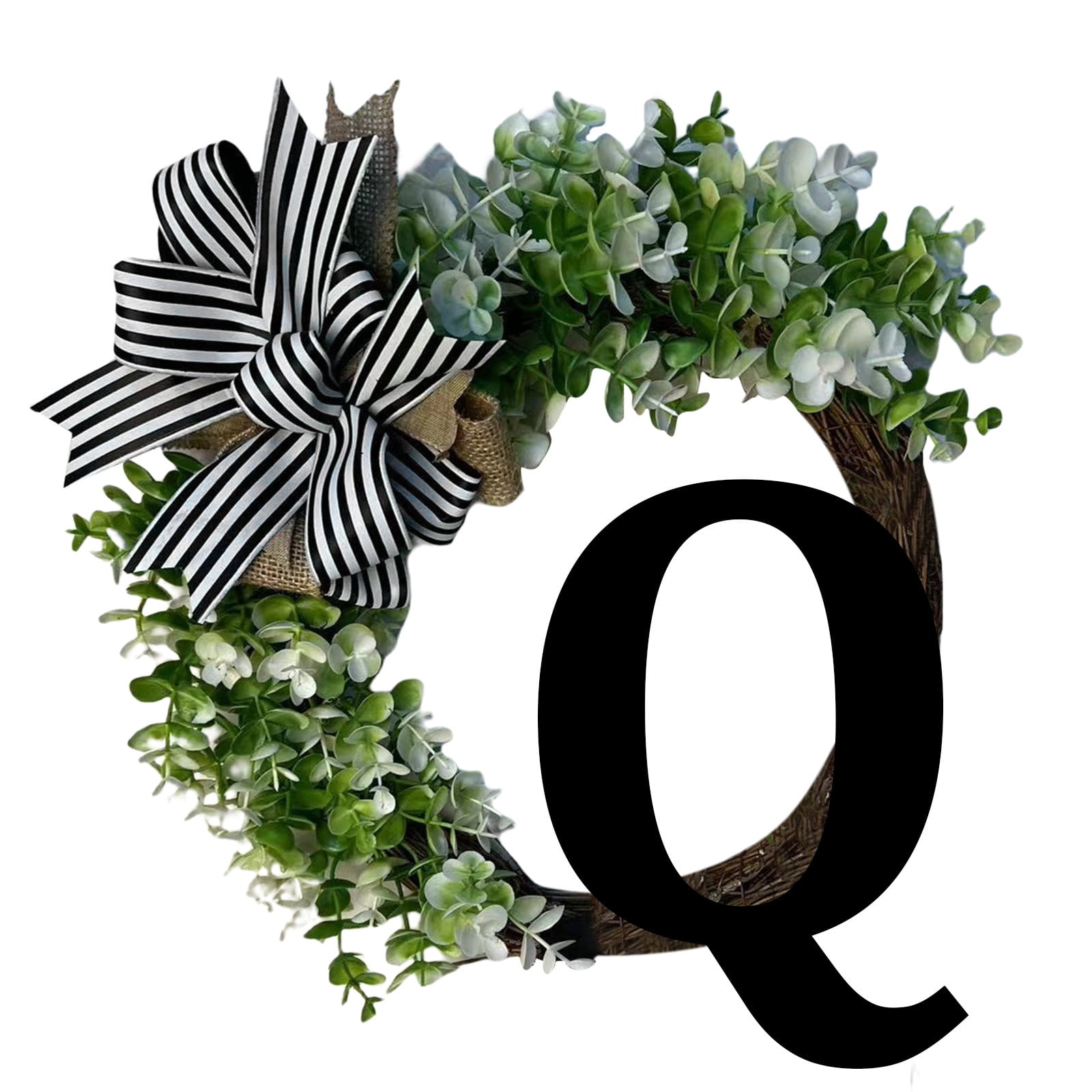 Jhomerit Monogram Initial Letter Wreaths, Unique Last Name Wreath with ...