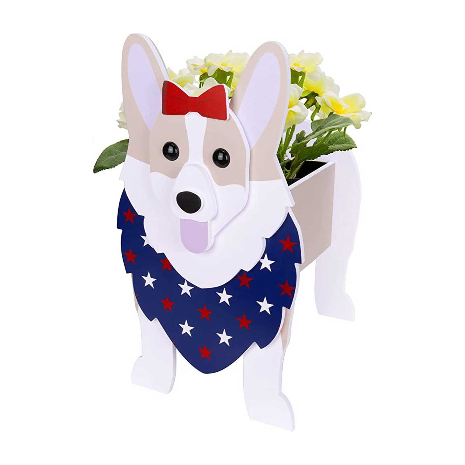 Jhomerit Wooden Planter Shape Succulent Planter Dog Planter Dog Cartoon ...