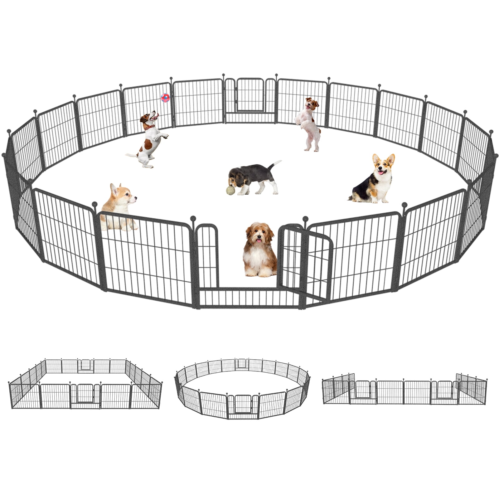 "Jhsomdr Portable 24"" Puppy Playyard, Indoor Outdoor Doggie Enclosed ...