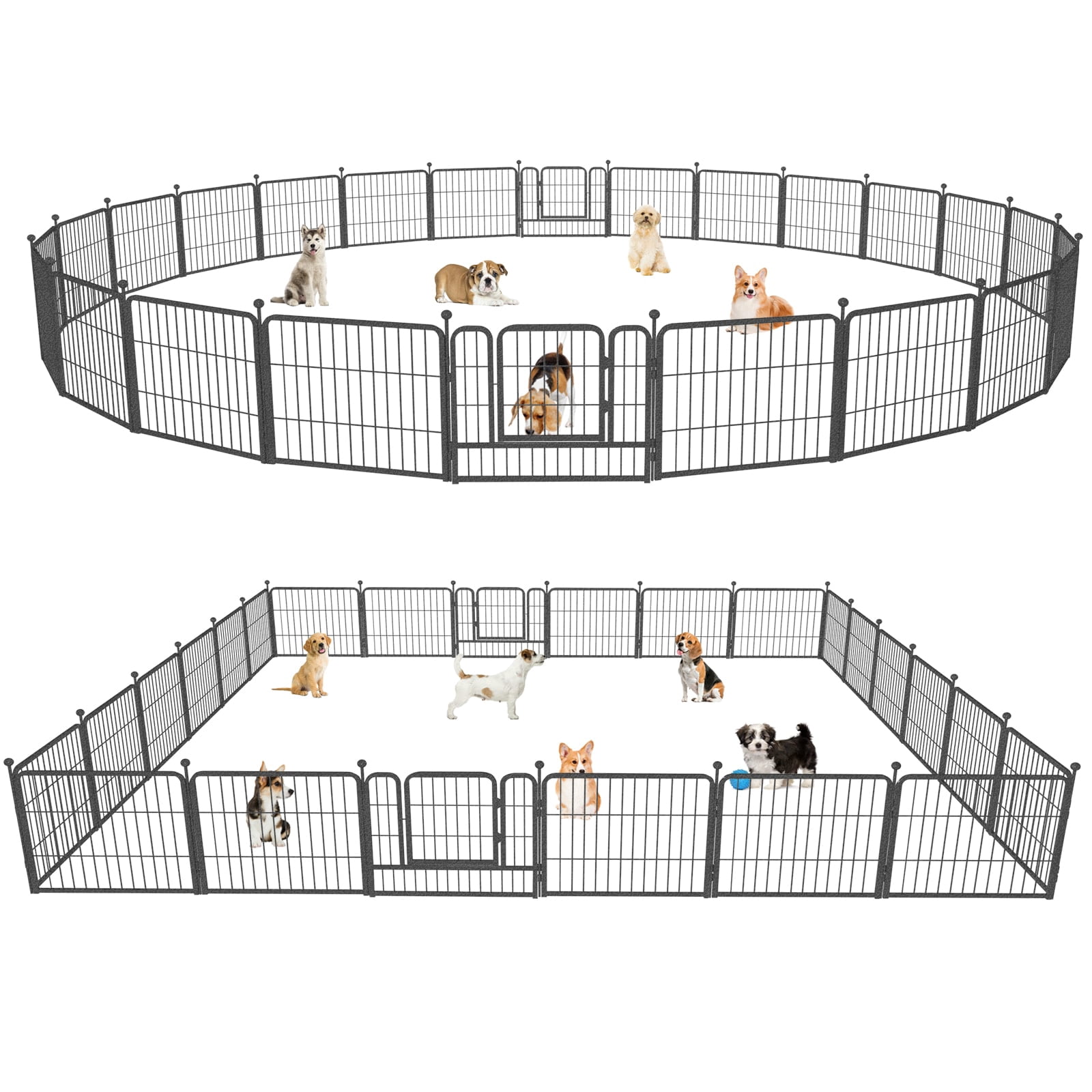 Jhsomdr 24" Tall Play Doggie Exercise Camping Doggy Inside Playpen, 24 ...