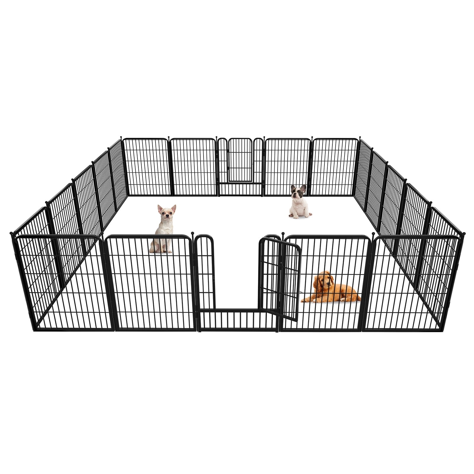 Jhsomdr 32" Height Heavy Duty Metal Dog Playpen 20 Panels Exercise Dog ...