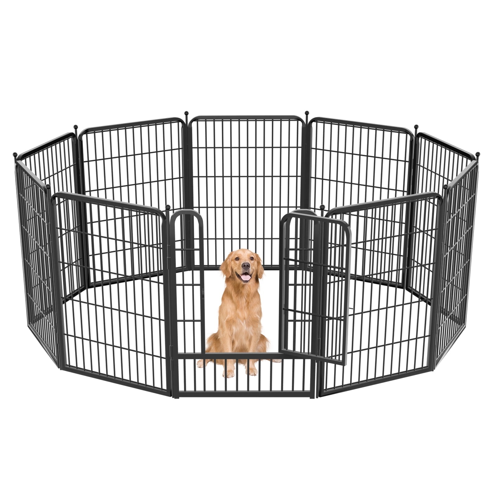 Jhsomdr 32" Height Heavy Duty Metal Dog Playpen 10 Panels Exercise Dog ...