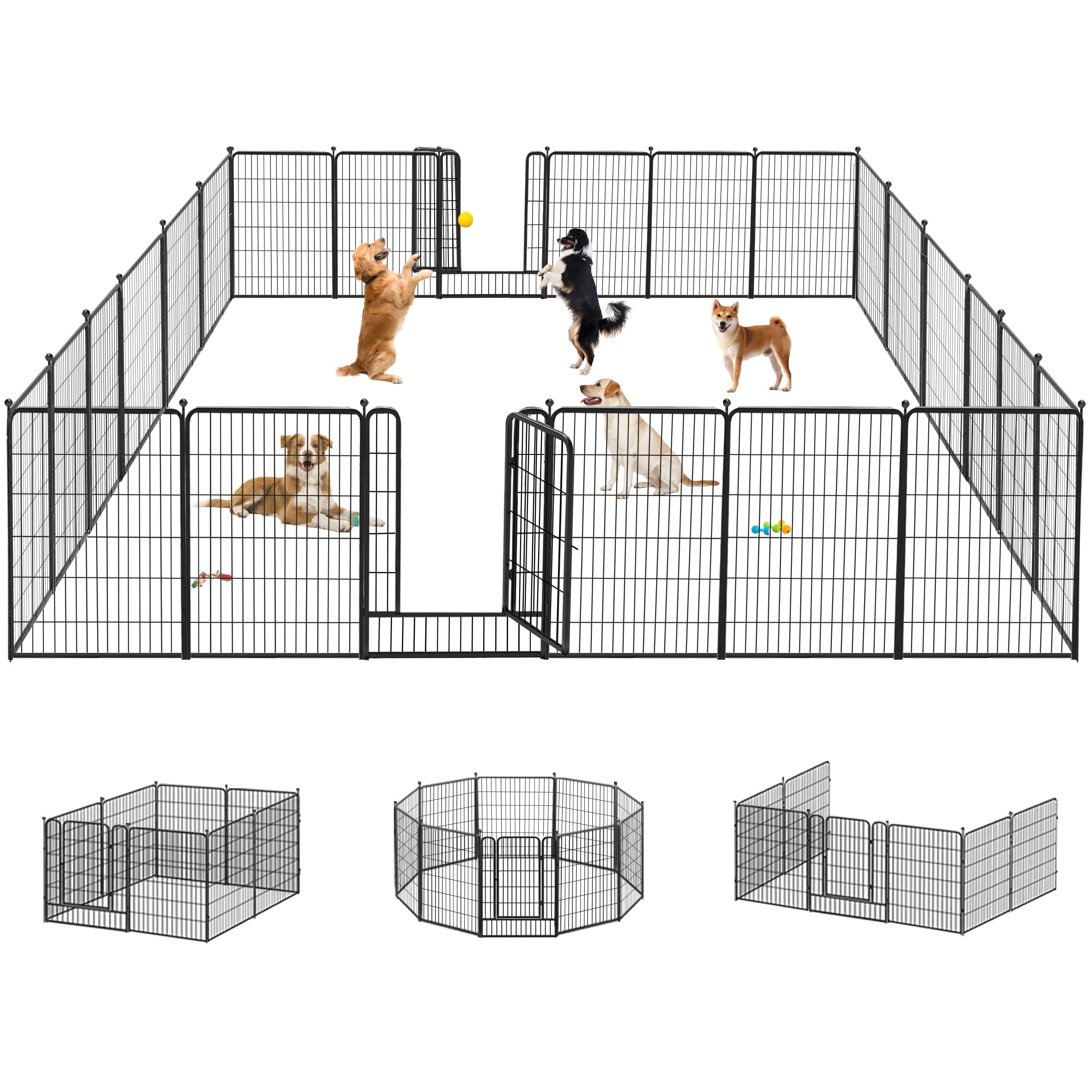 "Jhsomdr Heavy Duty Metal Dog Playpen, 40"" Tall, 24 Panels, Indoor ...