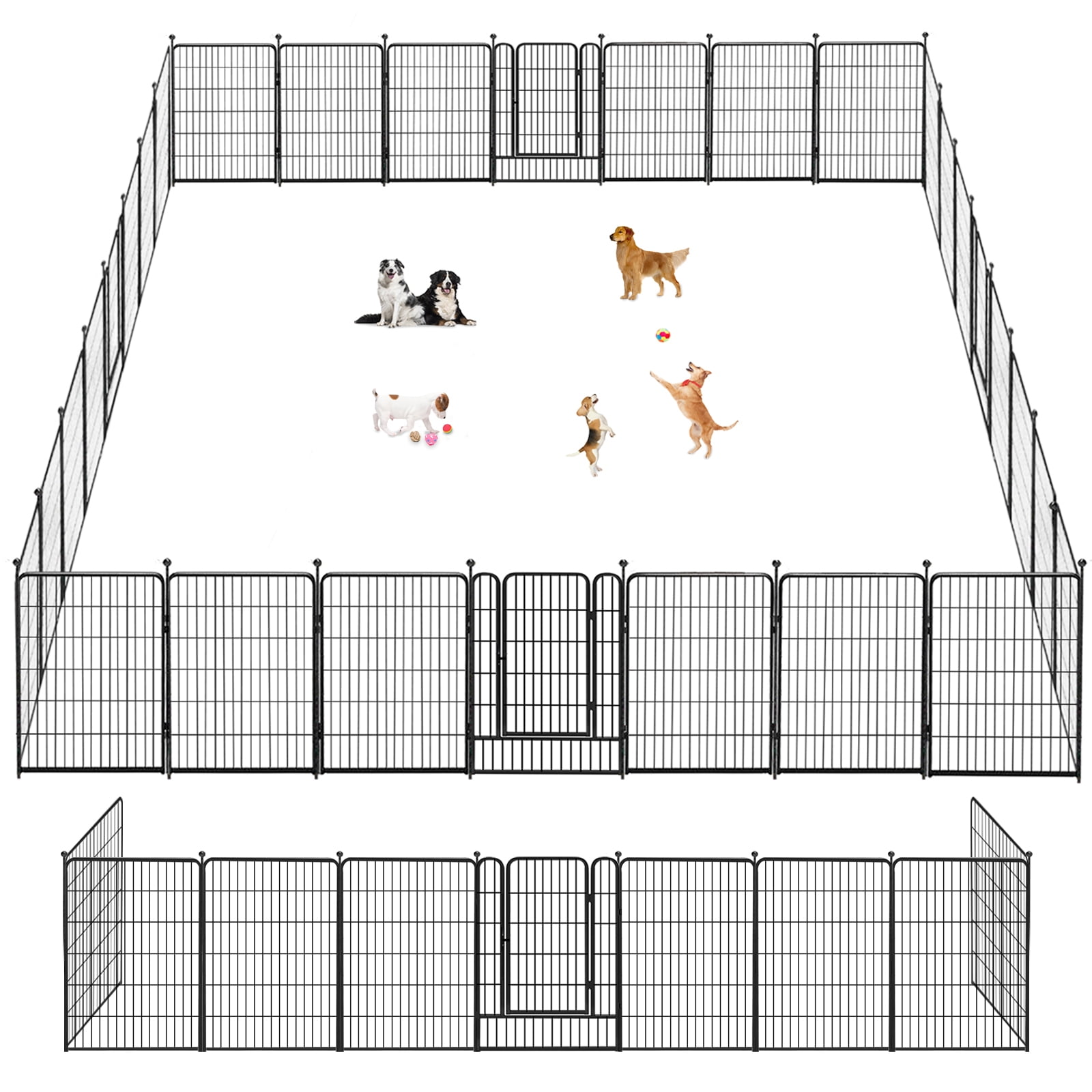 Jhsomdr 40" Height Heavy Duty Metal Dog Playpen 28 Panels Exercise Pens ...