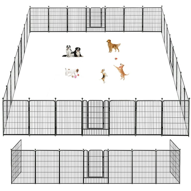 Jhsomdr 40" Height Heavy Duty Metal Dog Playpen 28 Panels Exercise Pens ...