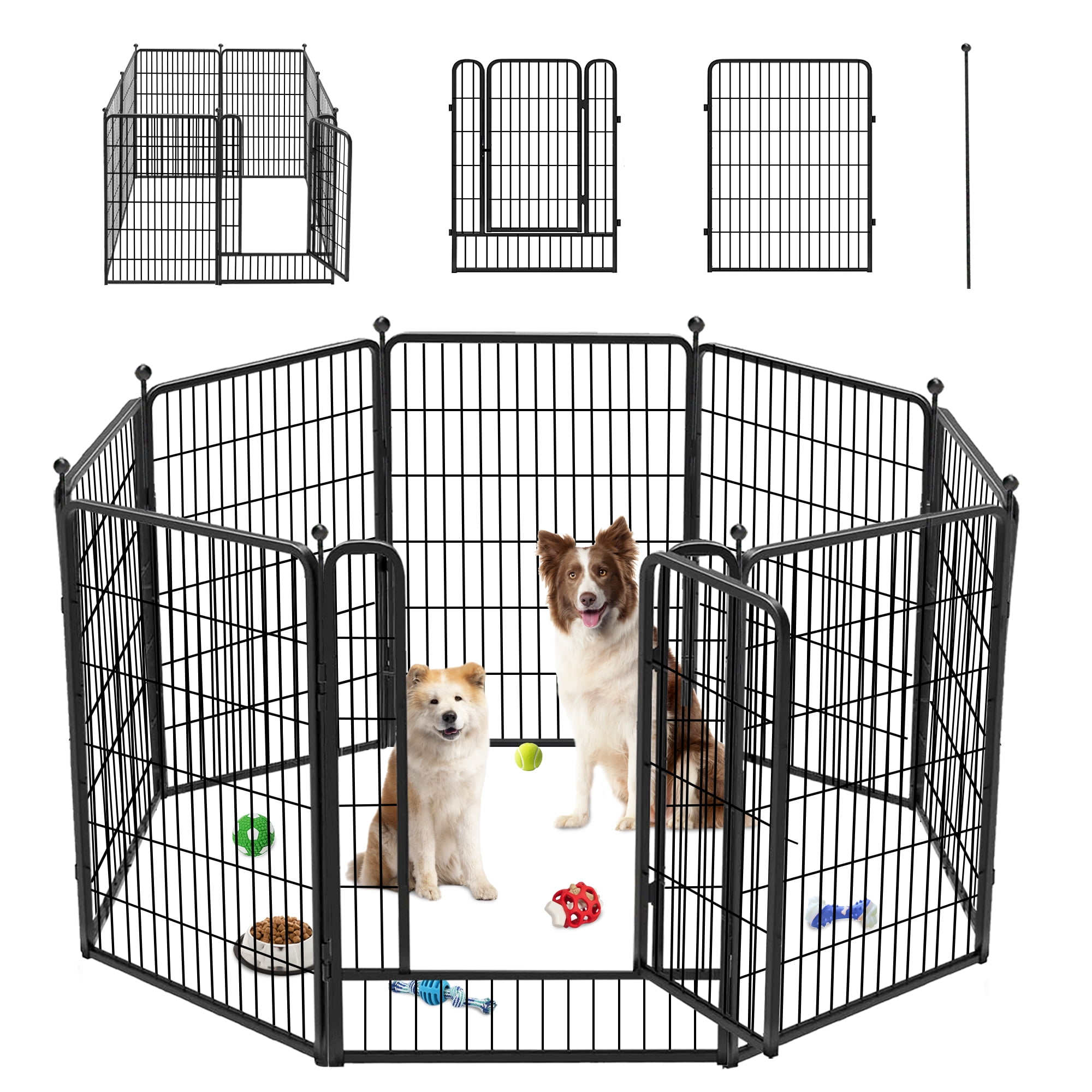 Jhsomdr 40" Height Heavy Duty Metal Dog Playpen 8 Panels Exercise Pens ...